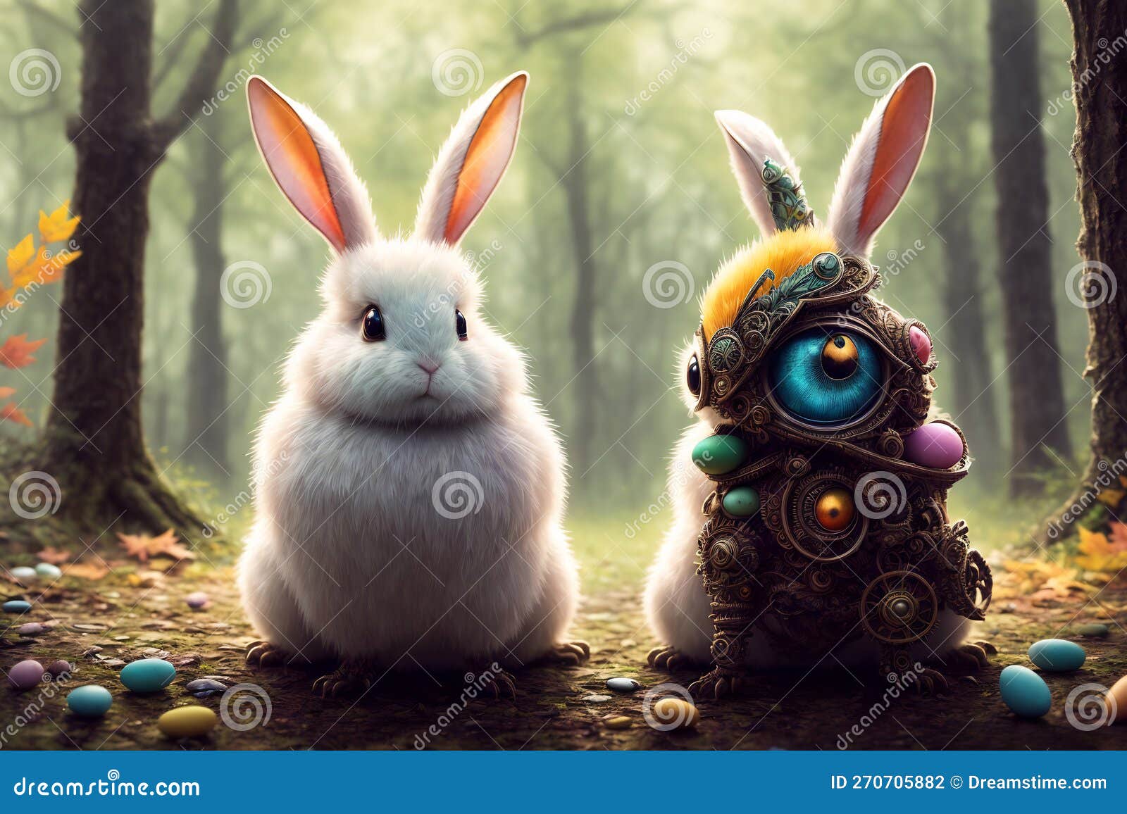 Two Tiny Cute Fluffy Creatures that Look Like Strange-looking Easter ...