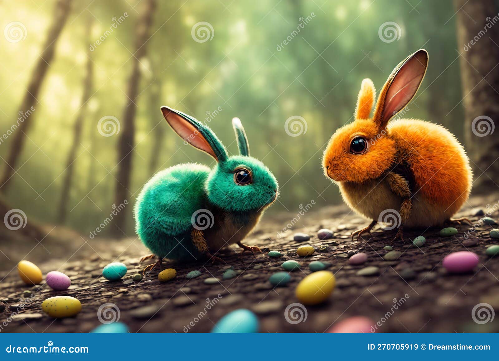 Two Tiny Cute Fluffy Creatures that Look Like Strange-looking Easter ...
