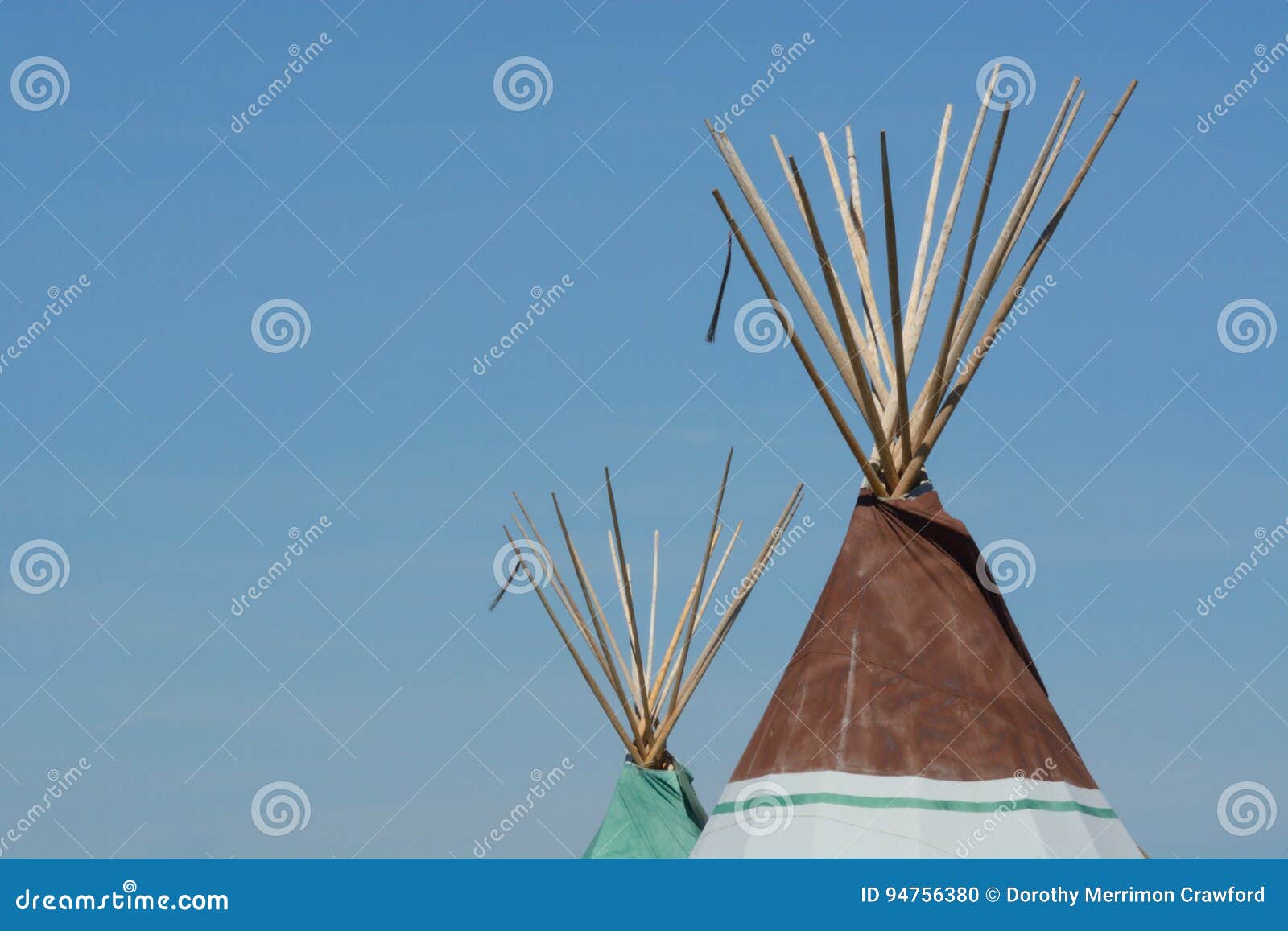 Two tipis or teepees stock photo. Image of space, architectural - 94756380