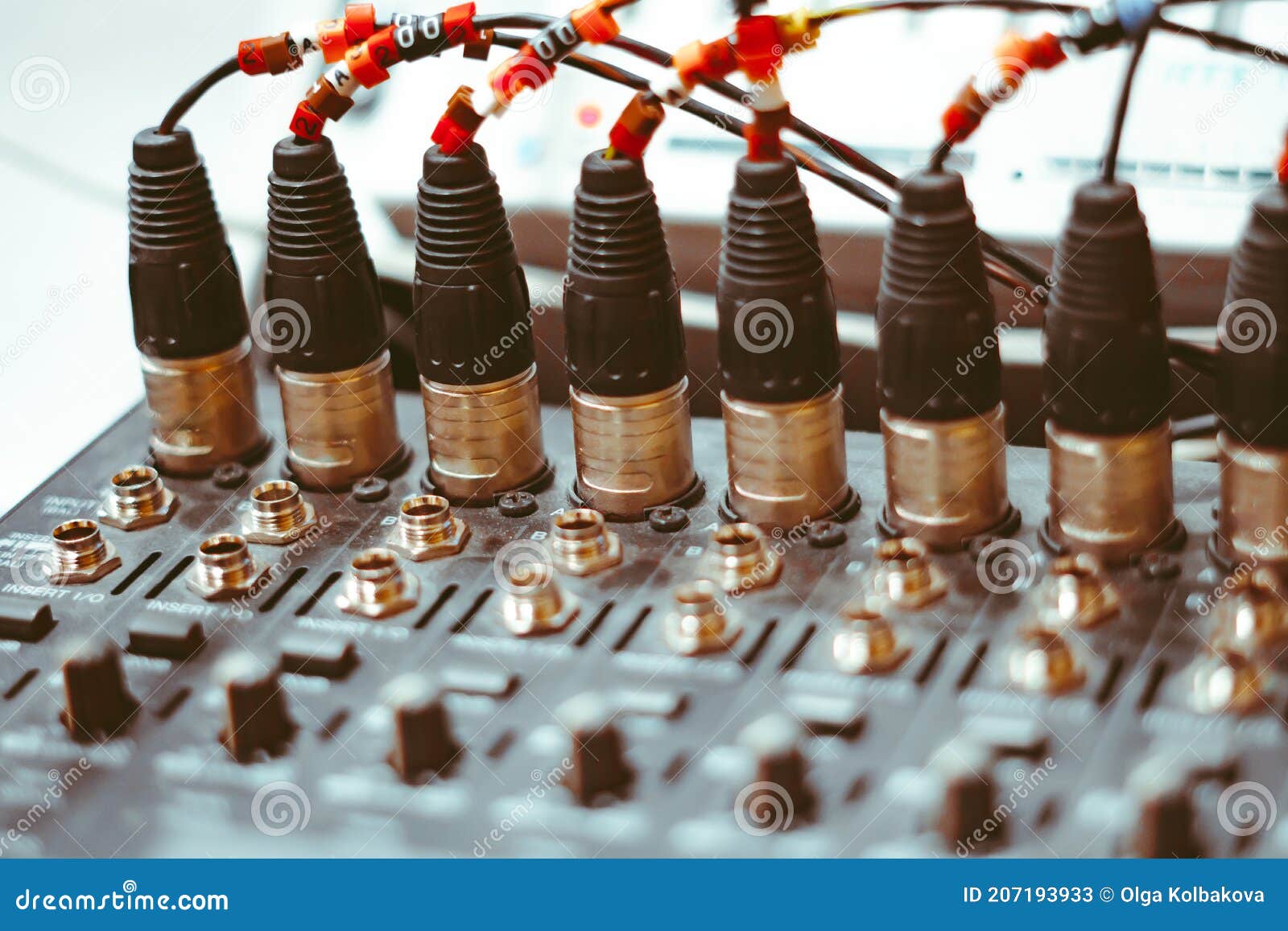 Sockets for the Audio Cables in the Equipment Rack Stock Image - Image ...