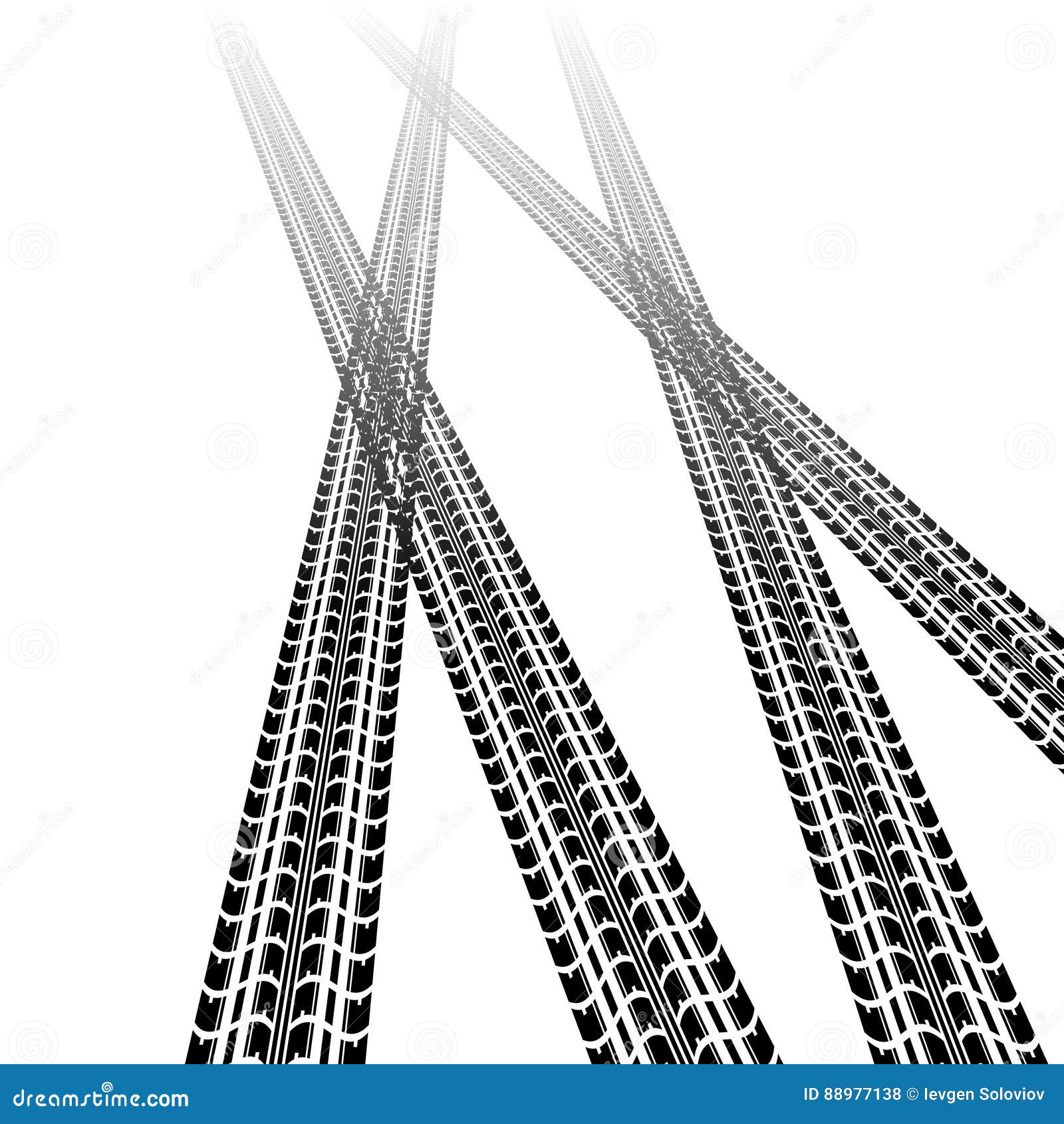 Two tire tracks stock vector. Illustration of illustrations - 88977138