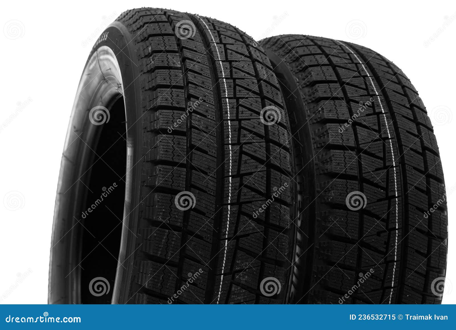 Two Tires for a Safe Ride in Winter Stock Image - Image of drive, tyres ...