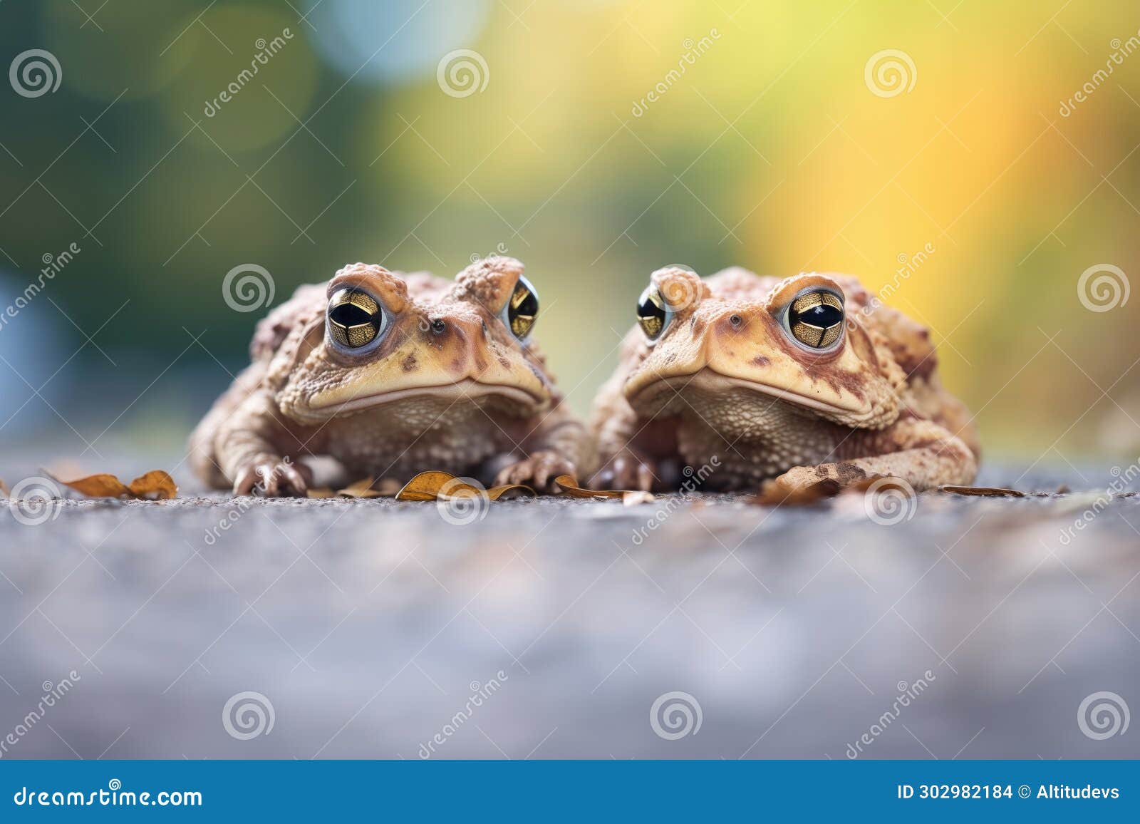 Two Toads Facing Each Other in the Shade Stock Illustration ...