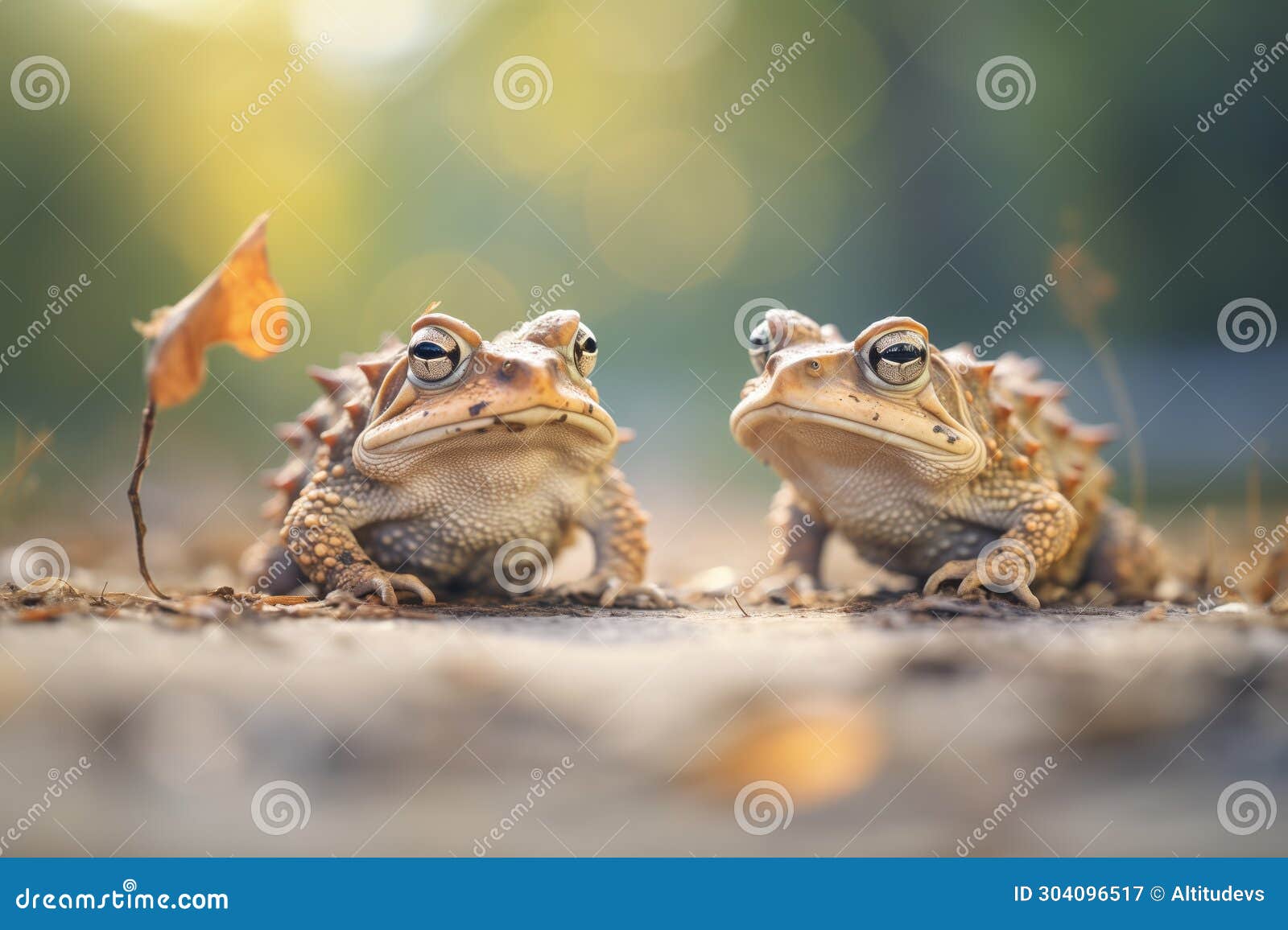 Two Toads Facing Each Other in the Shade Stock Image - Image of toads ...