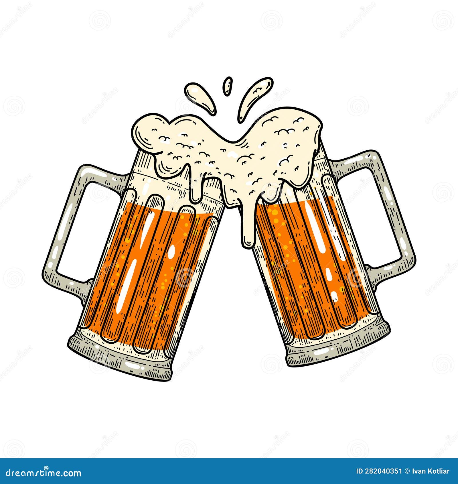 Two Toasting Beer Mugs. Vintage Beer Mugs Stock Image - Image of ...