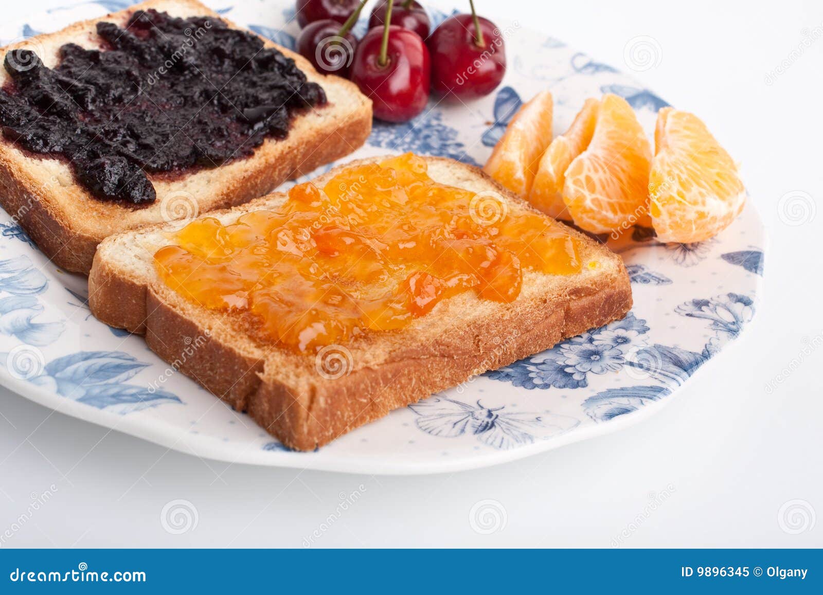 Two toasts with jam stock image. Image of berries, nutrition - 9896345