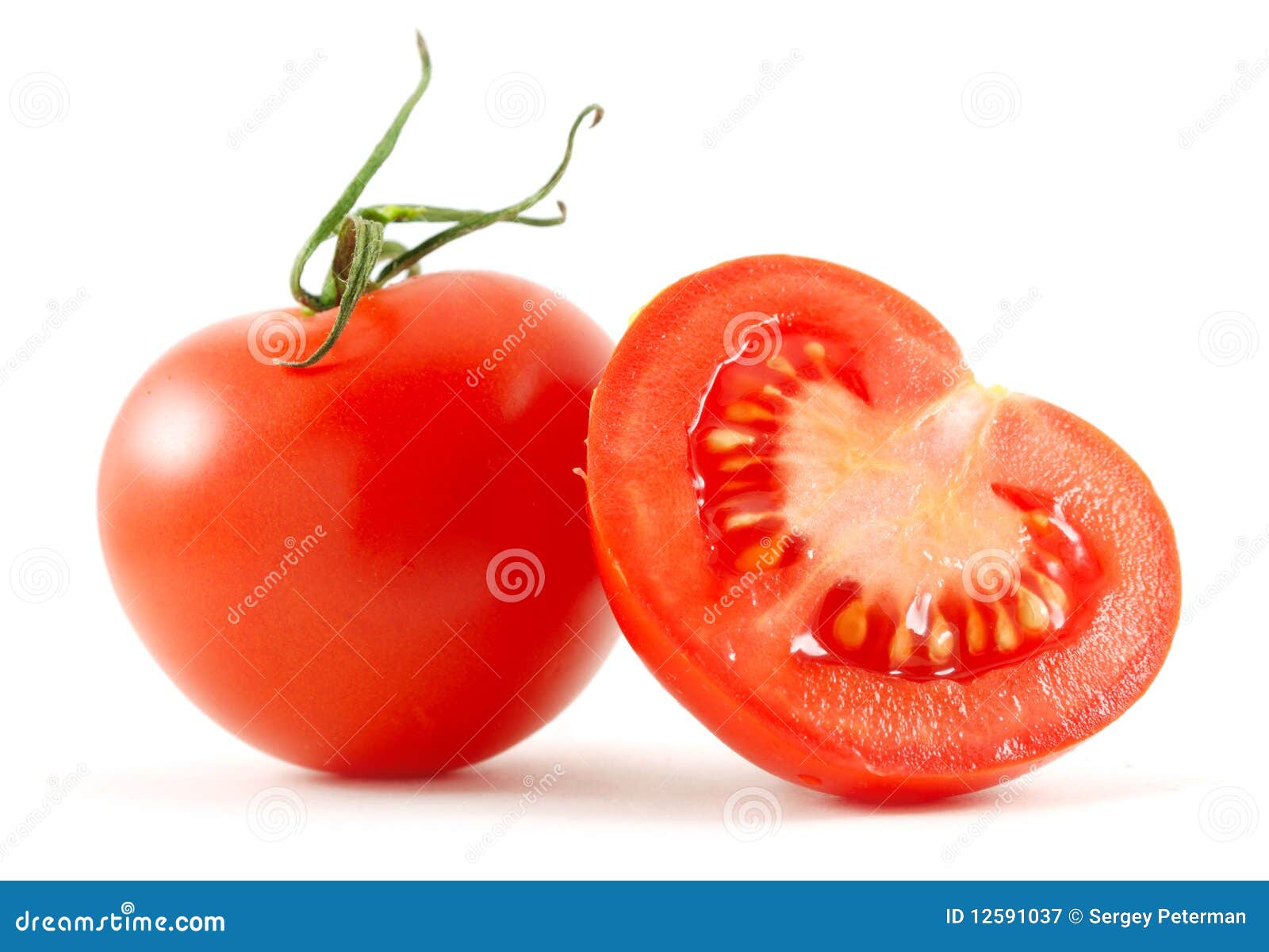 Two tomatoes stock image. Image of natural, green, meal - 12591037