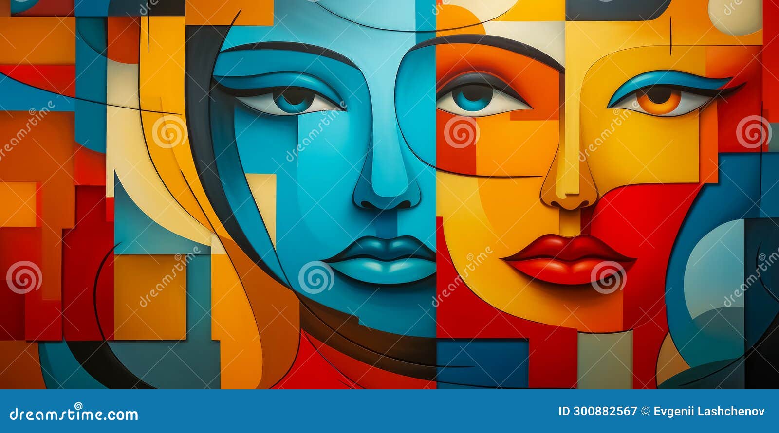 Abstract Geometric Faces. AI Generation Stock Image - Image of strokes ...