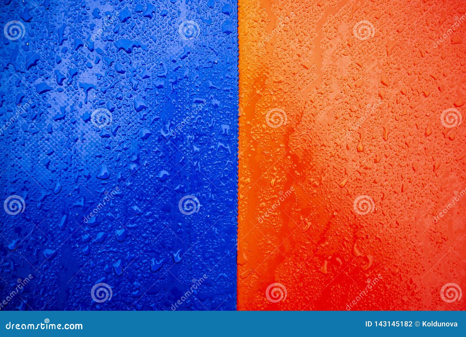 Two-tone Blue-orange Texture Covered with Droplets of Water Stock Photo ...