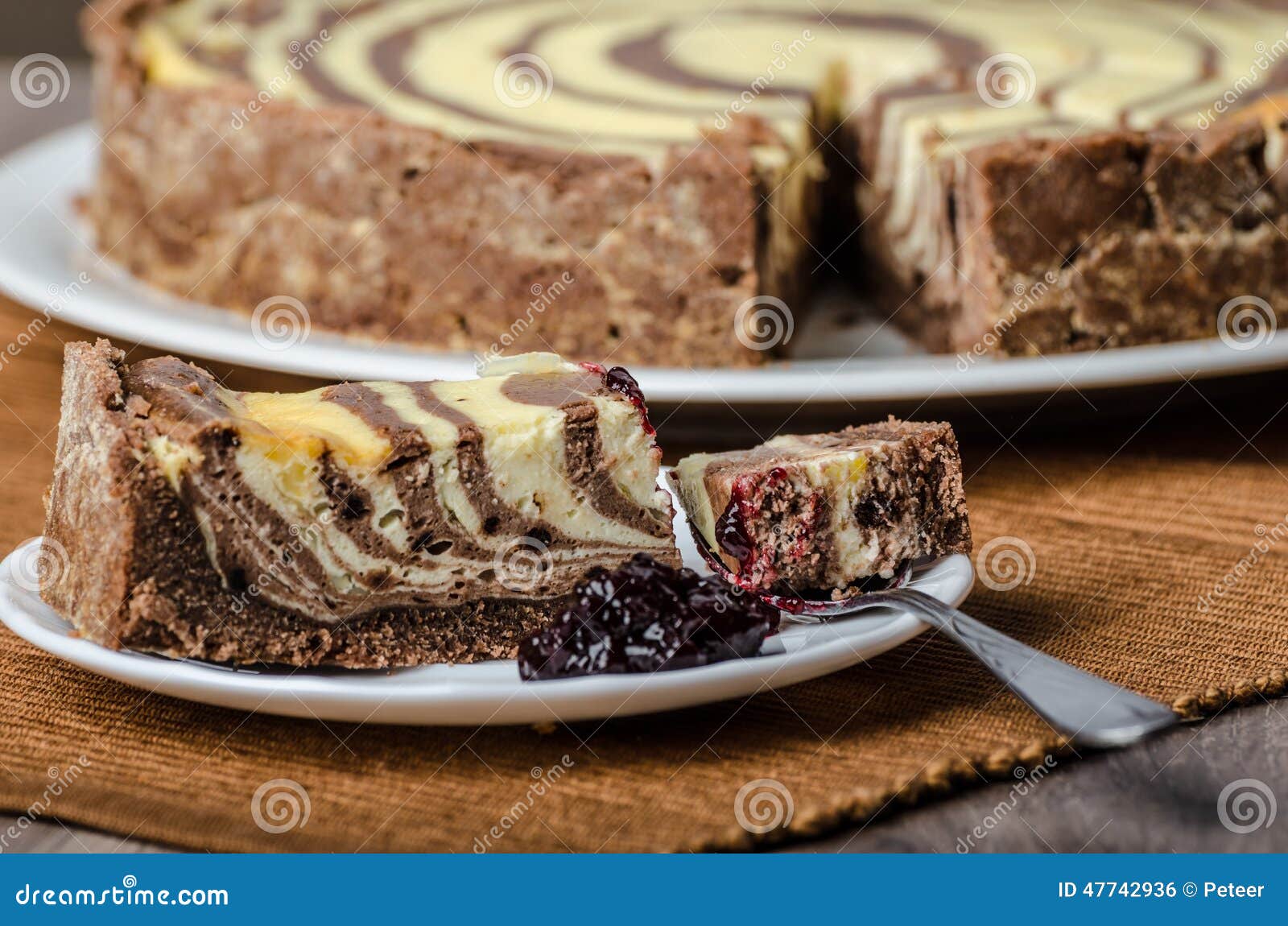 Two-tone cheesecake stock photo. Image of delicatessen - 47742936