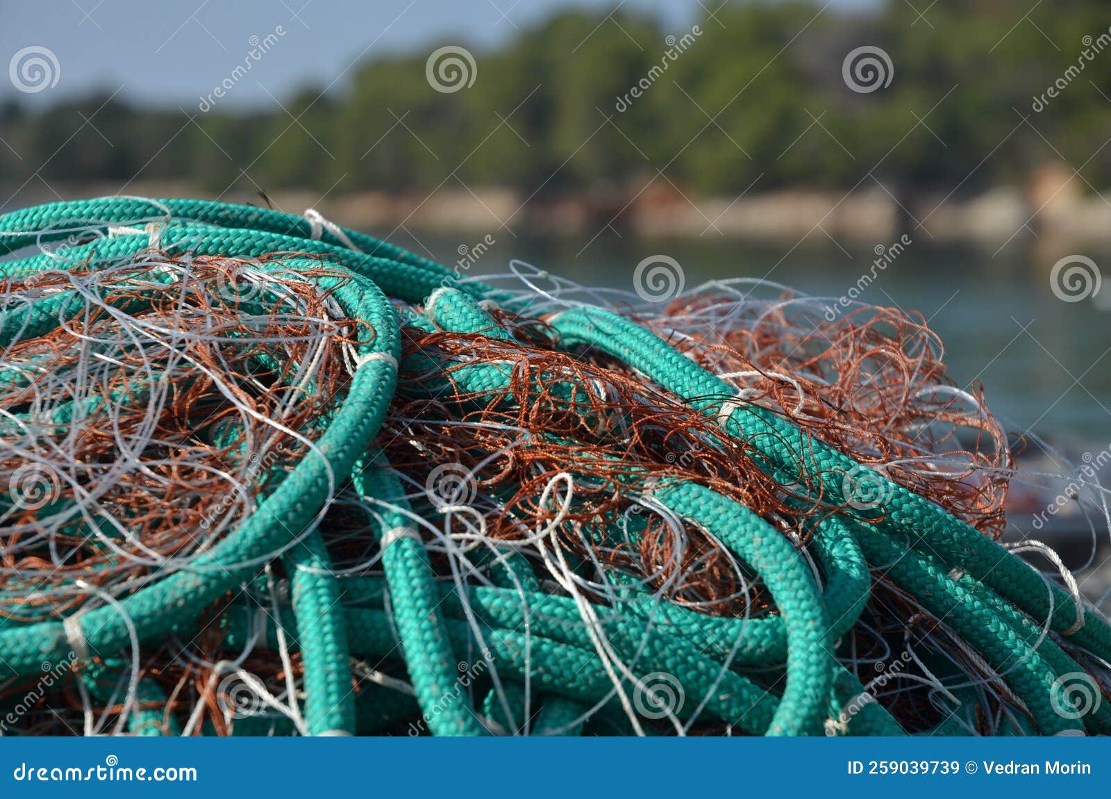 Two Tone Fishing Net in a Pile Stock Image - Image of leaf, fence ...