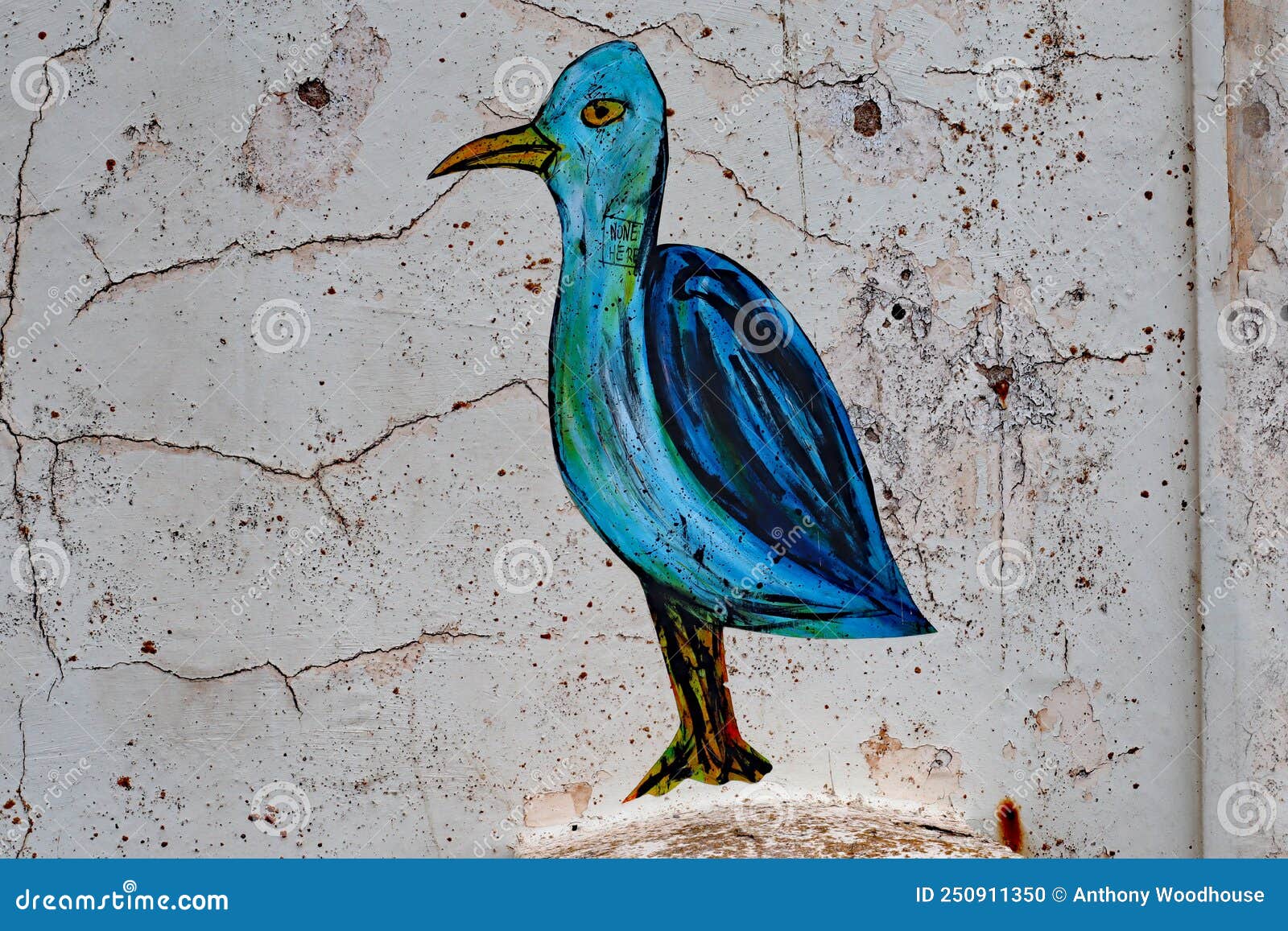 A Two Tone Graffiti Bird Painted on the Wall of a Derelict Building on ...