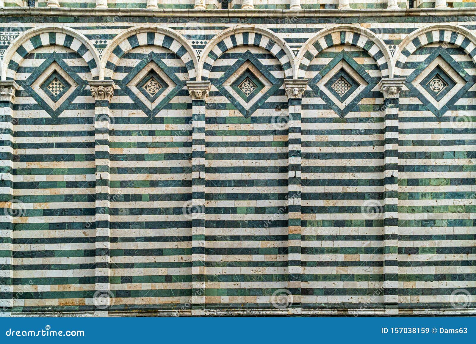 The Two-tone Marbles of Tuscan Churches Stock Image - Image of pistoia ...