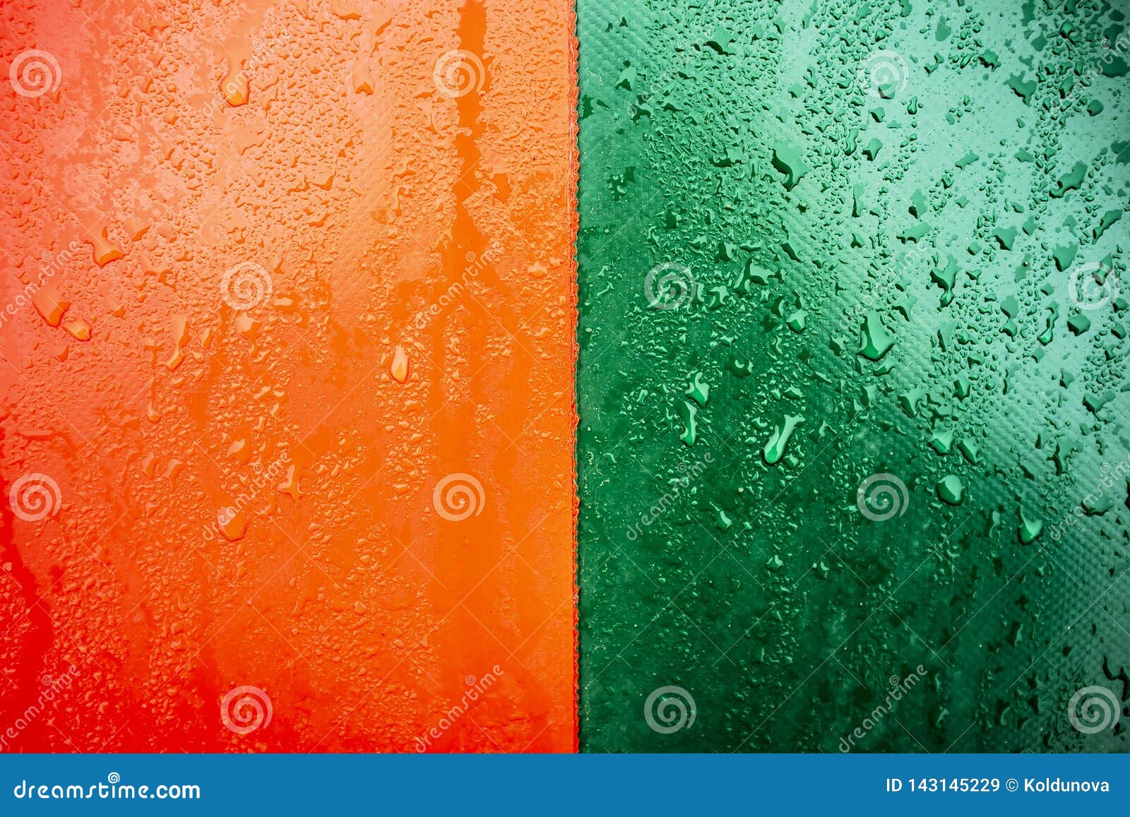 Two-tone Orange-green Texture Covered with Water Droplets Stock Image ...