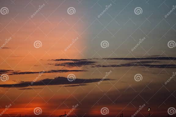 Two tone sky stock photo. Image of sunrise, shore, evening - 228768932