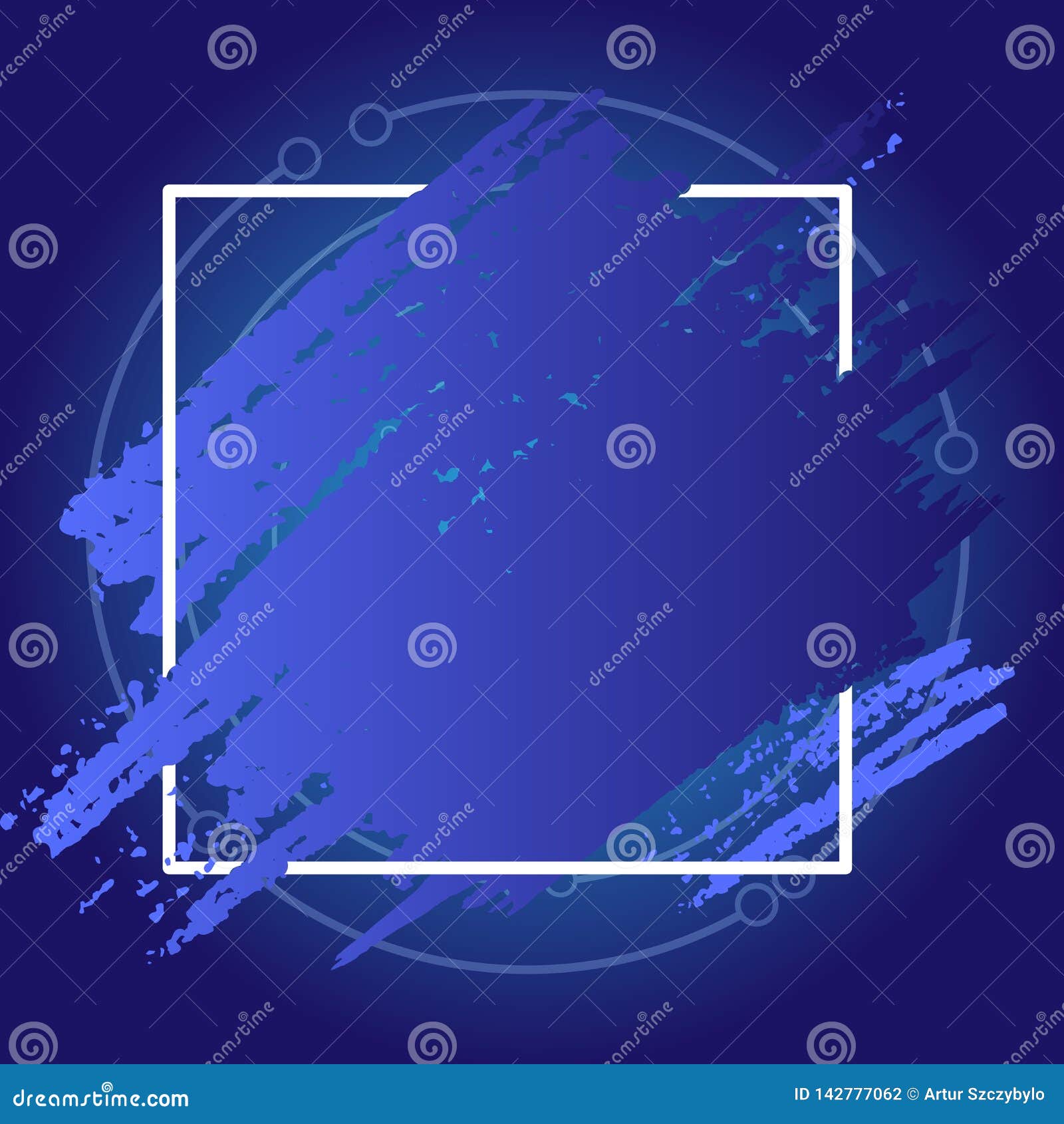 Two Tone Smudges Going Beyond Square Lines. Scratch Mark Passing Over ...