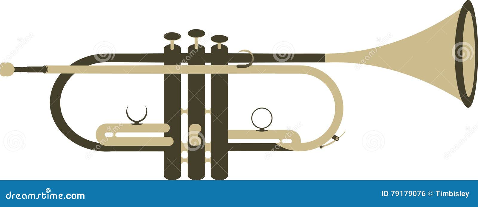 Two Tone Trumpet stock vector. Illustration of dizzy - 79179076