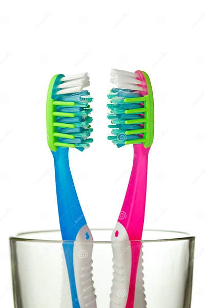 Two toothbrushes stock photo. Image of line, isolated - 18381126