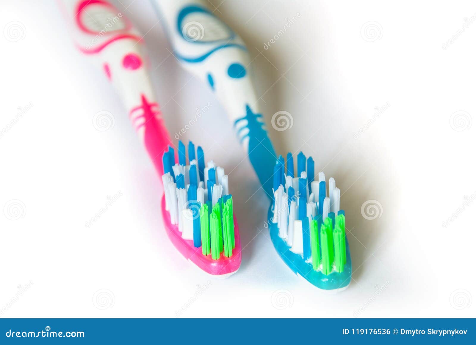 Two Toothbrushes Isolated on White Background Stock Photo - Image of ...