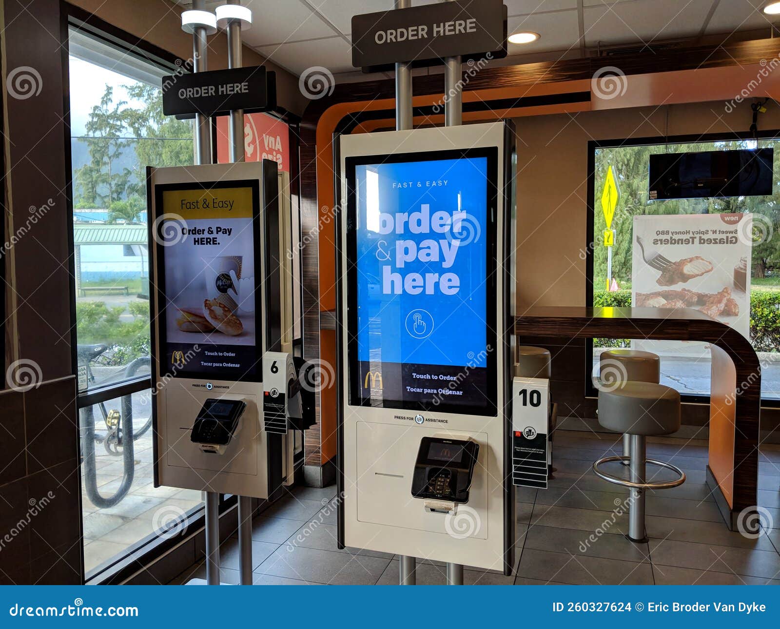 Two Touch Screen Order Kiosk Inside a McDonalds Editorial Stock Image ...