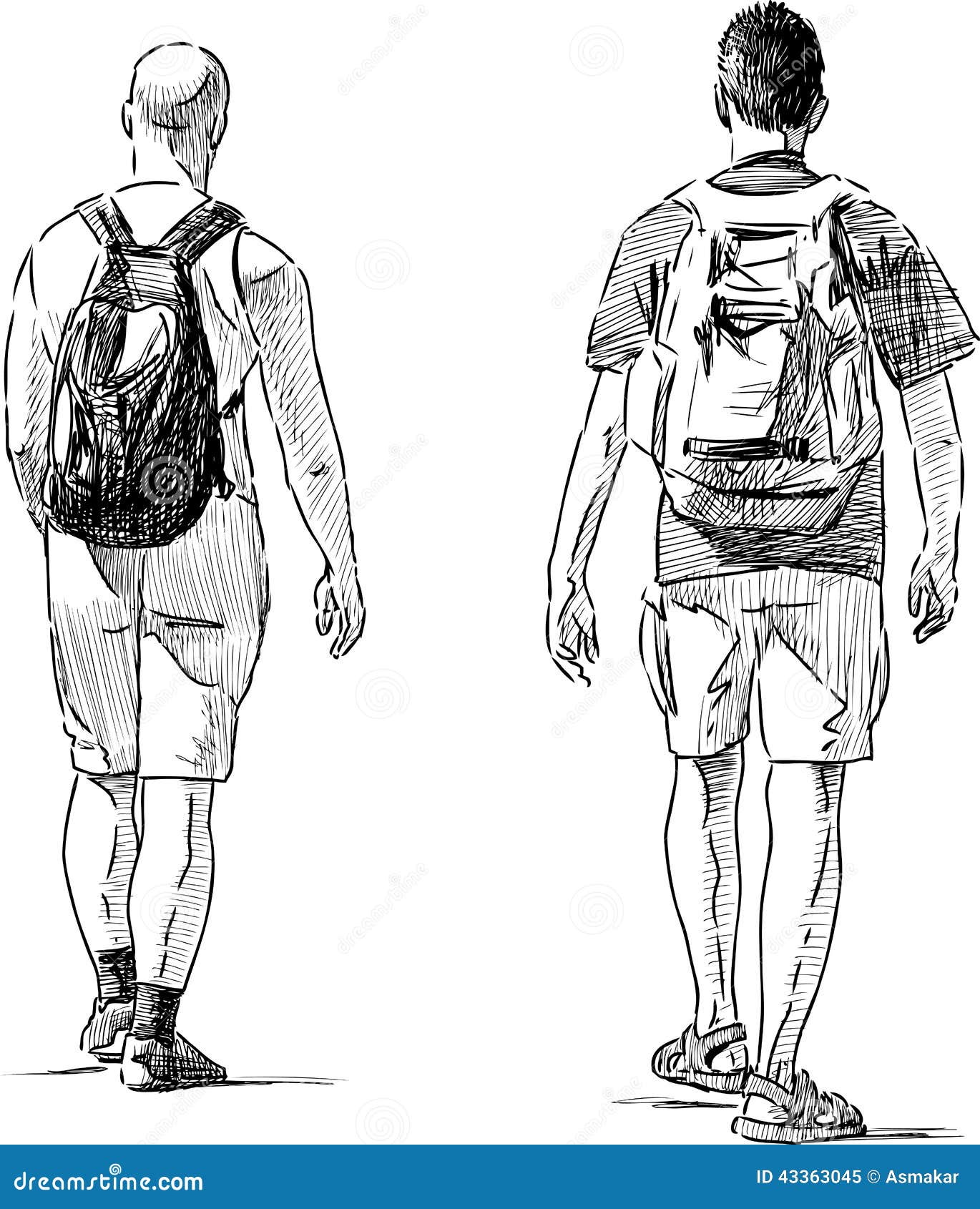 Two tourists stock illustration. Illustration of adults - 43363045