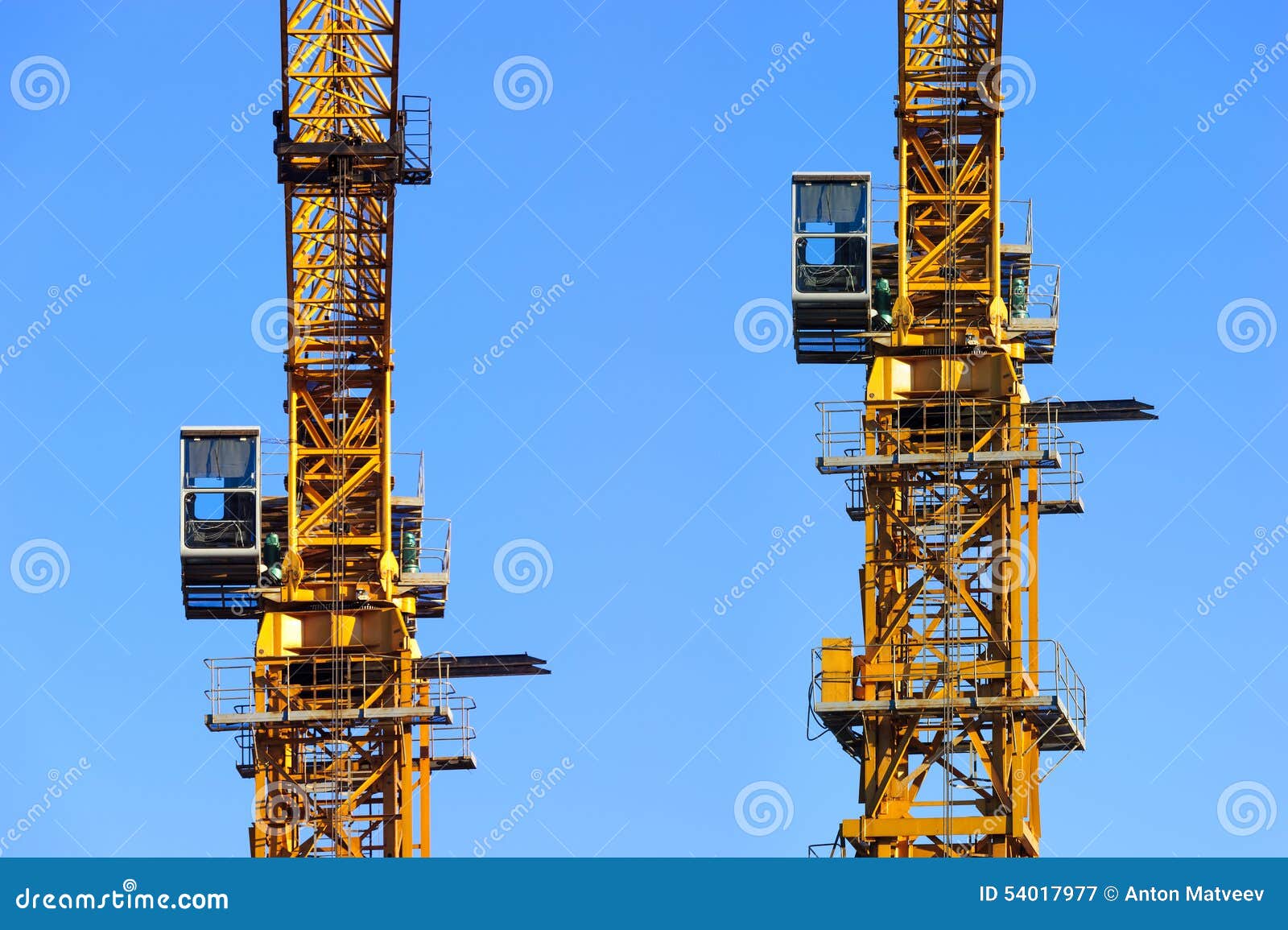 Two tower cranes stock image. Image of heavy, engineering - 54017977