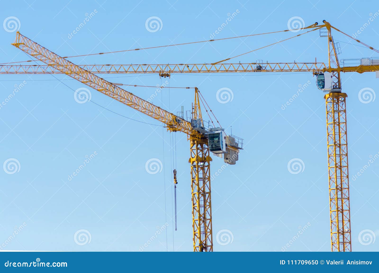 Two tower cranes stock photo. Image of crane, activity - 111709650