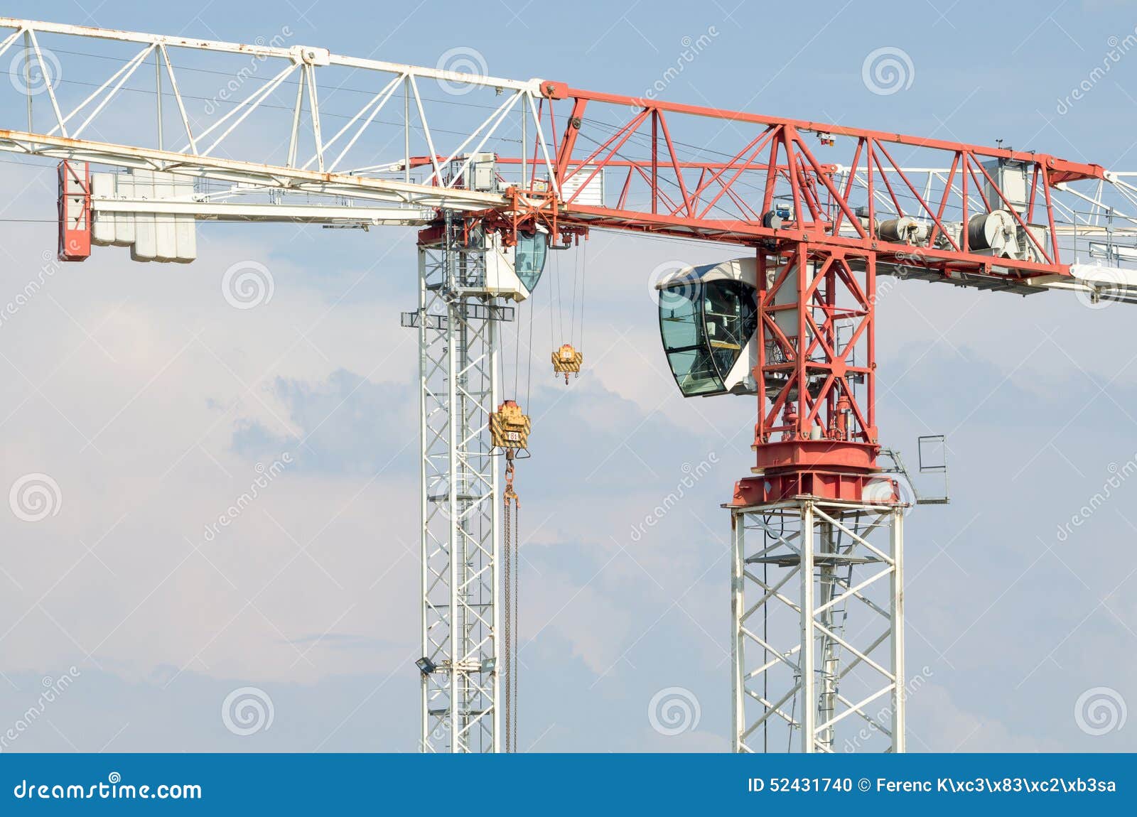 Two Tower Cranes stock photo. Image of operator, hoist - 52431740