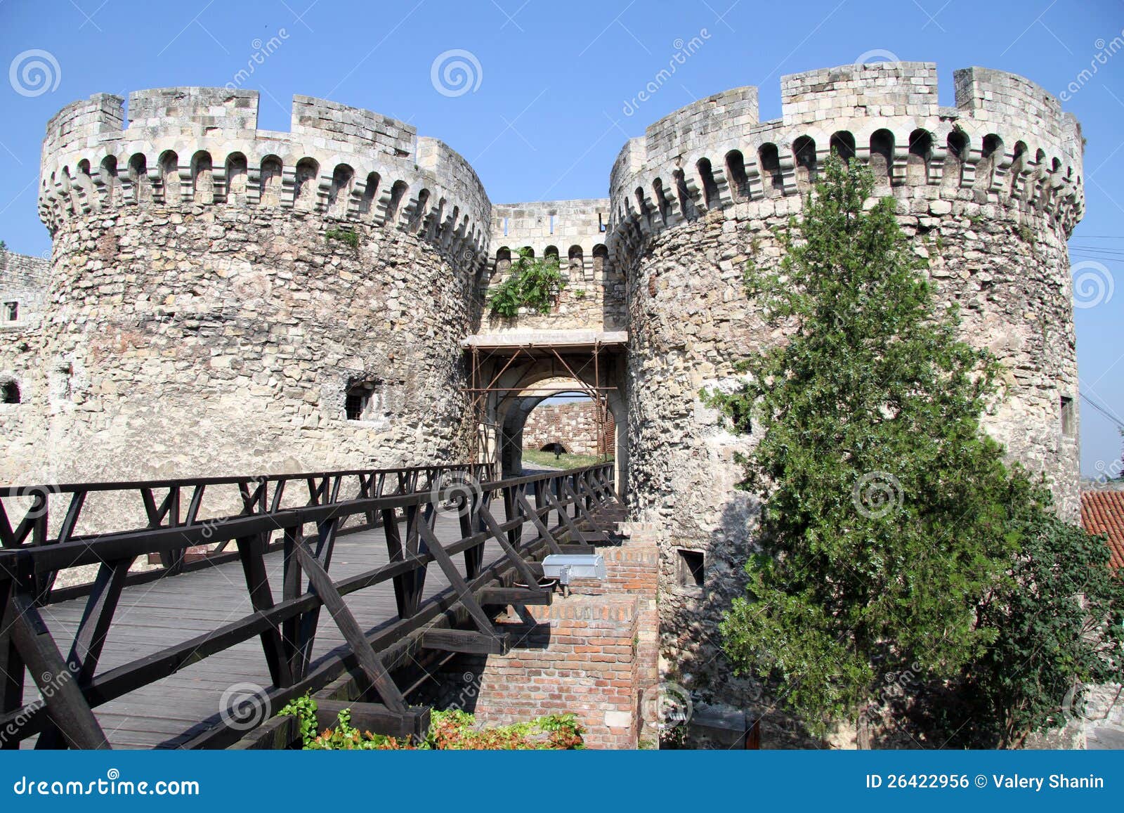 Two towers and bridge stock photo. Image of fort, building - 26422956