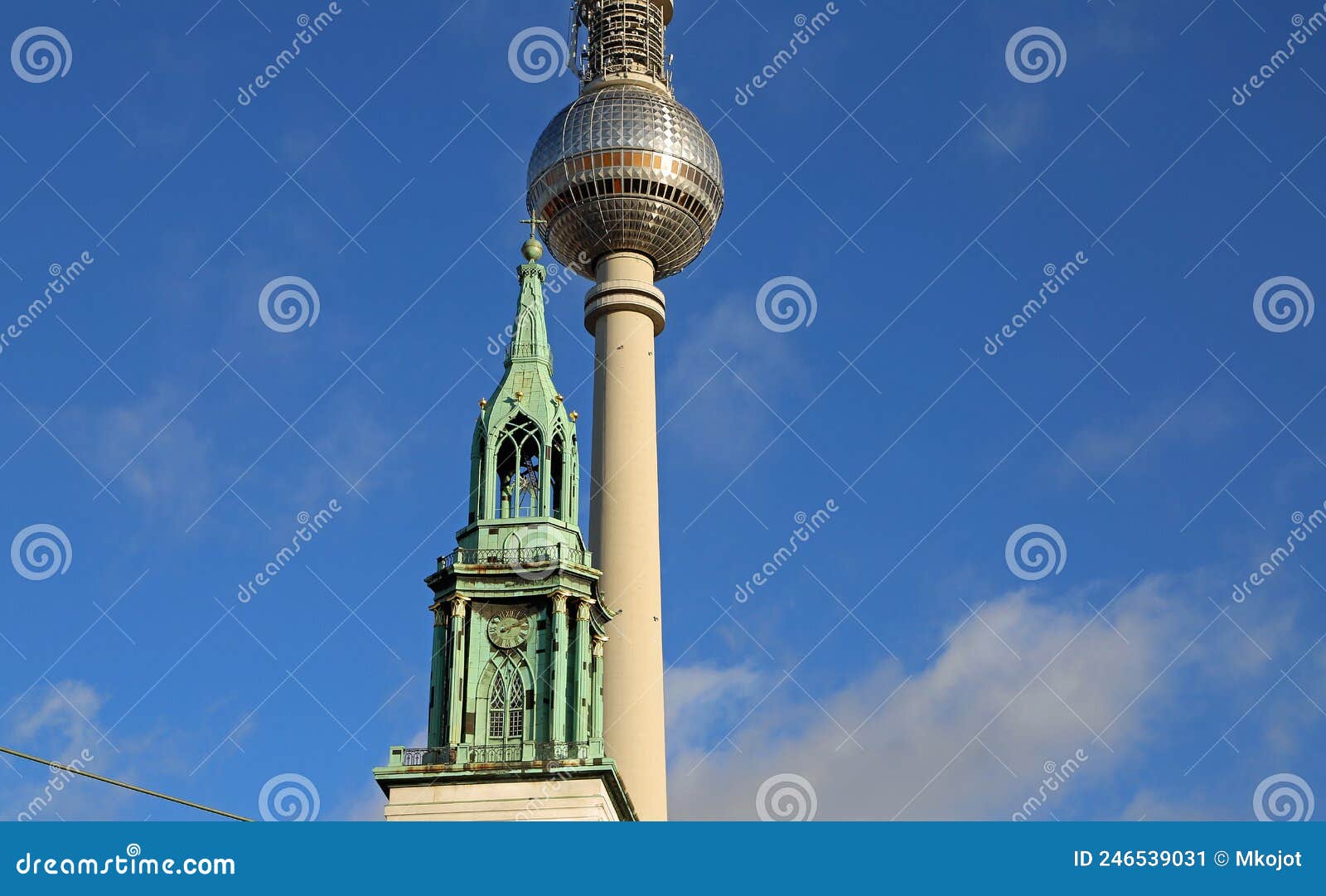 Two towers stock image. Image of scenery, marys, alexanderplatz - 246539031