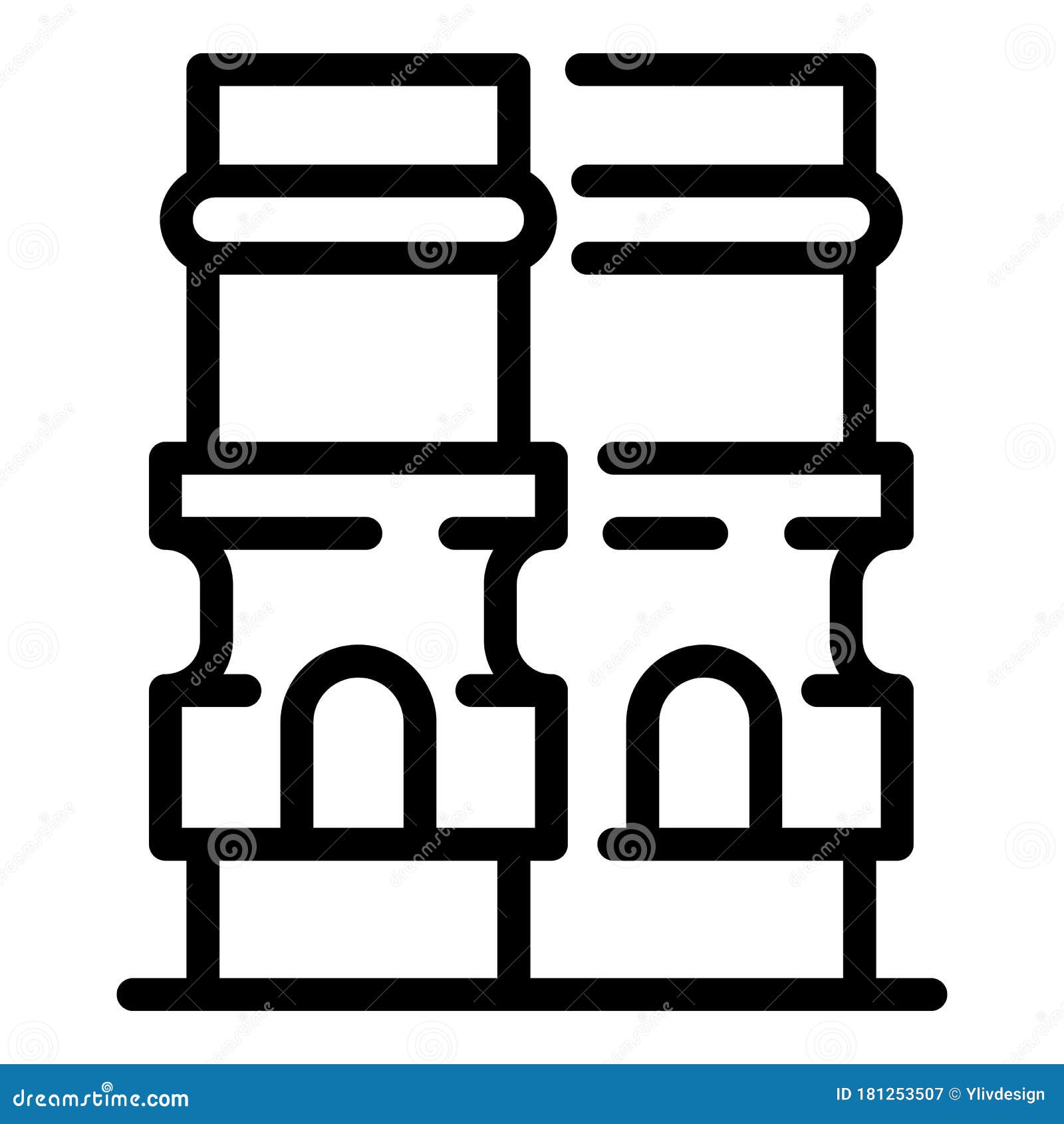 Two Towers Icon, Outline Style Stock Vector - Illustration of fairytale ...