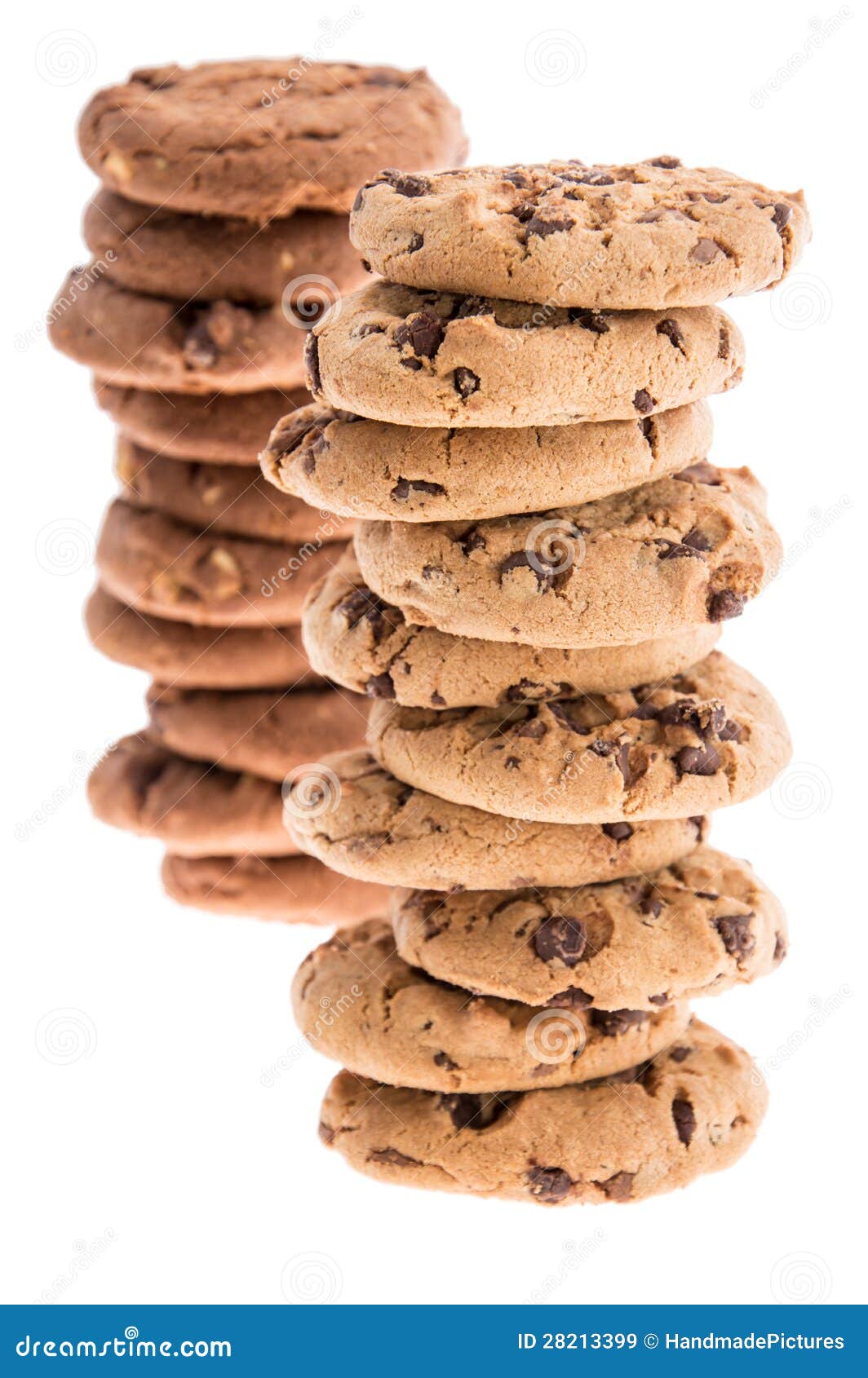 Two Towers of Stacked Cookies Stock Image - Image of snack, closeup ...
