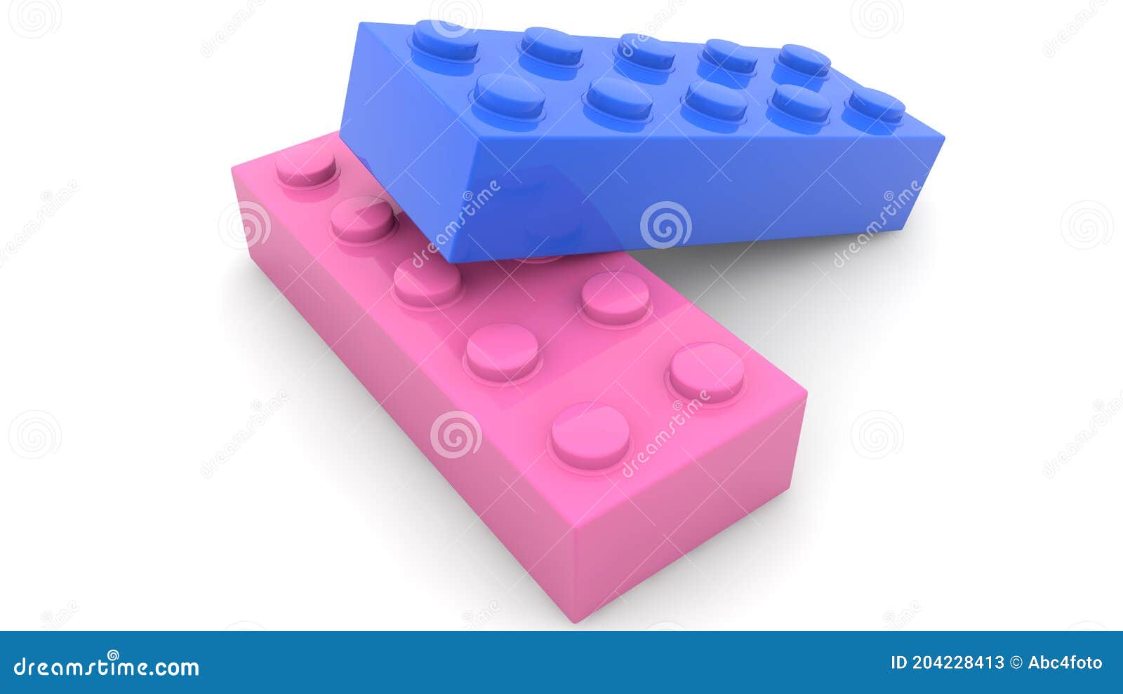 Two Toy Bricks in Various Colors Stock Illustration - Illustration of ...