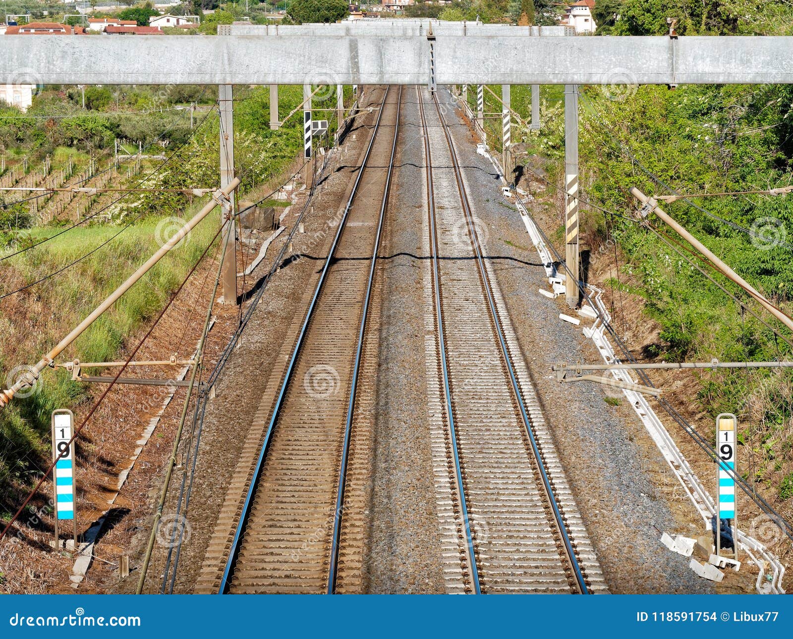 Two tracks railway stock photo. Image of railwayn, transport - 118591754