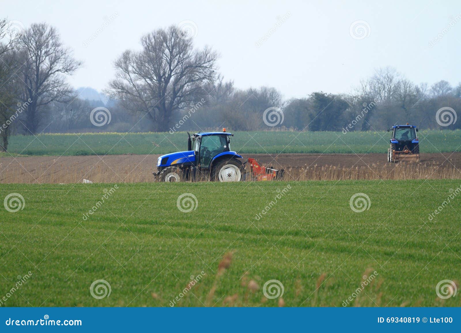 Two tractor stock image. Image of machine, tractors, crops - 69340819