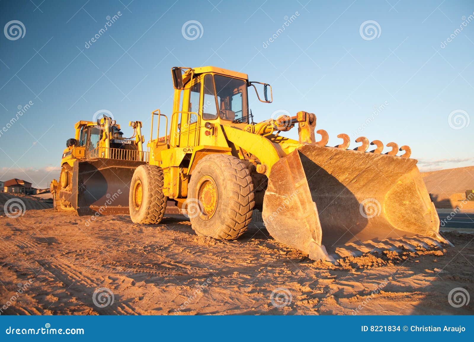 Two Tractors at Work stock photo. Image of back, harvest - 8221834
