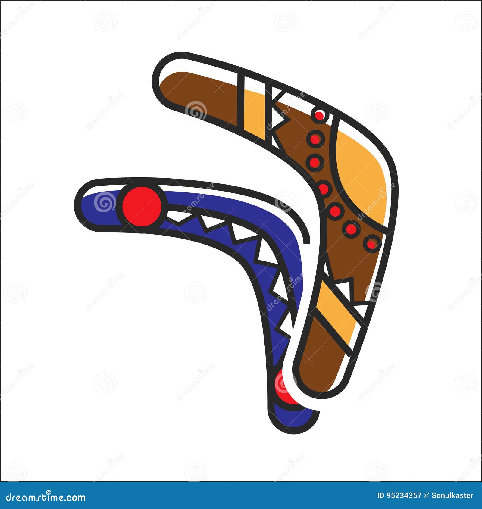 Two traditional boomerangs stock vector. Illustration of traditional ...