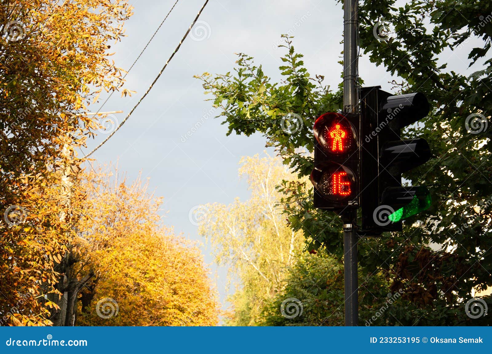 Two Traffic Lights with Red and Green Timer. Countdown Seconds on ...