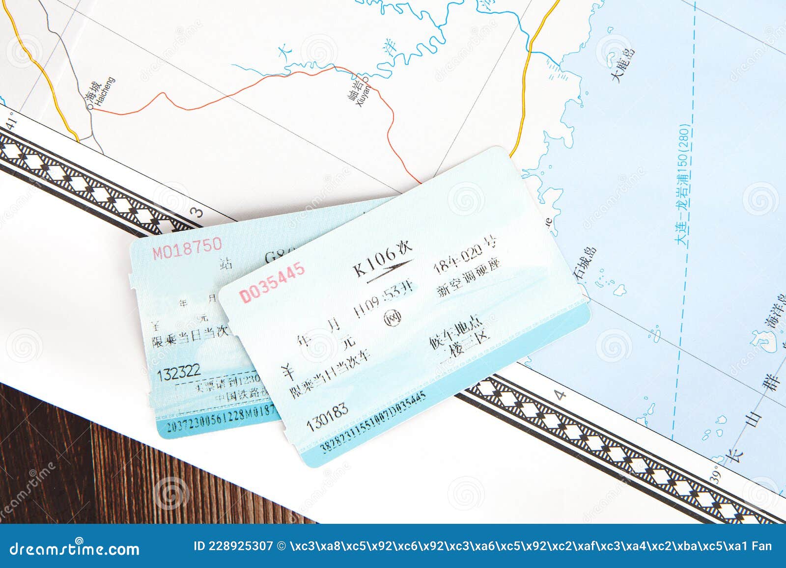 Two Train Tickets on the Map Stock Image - Image of transport, home ...