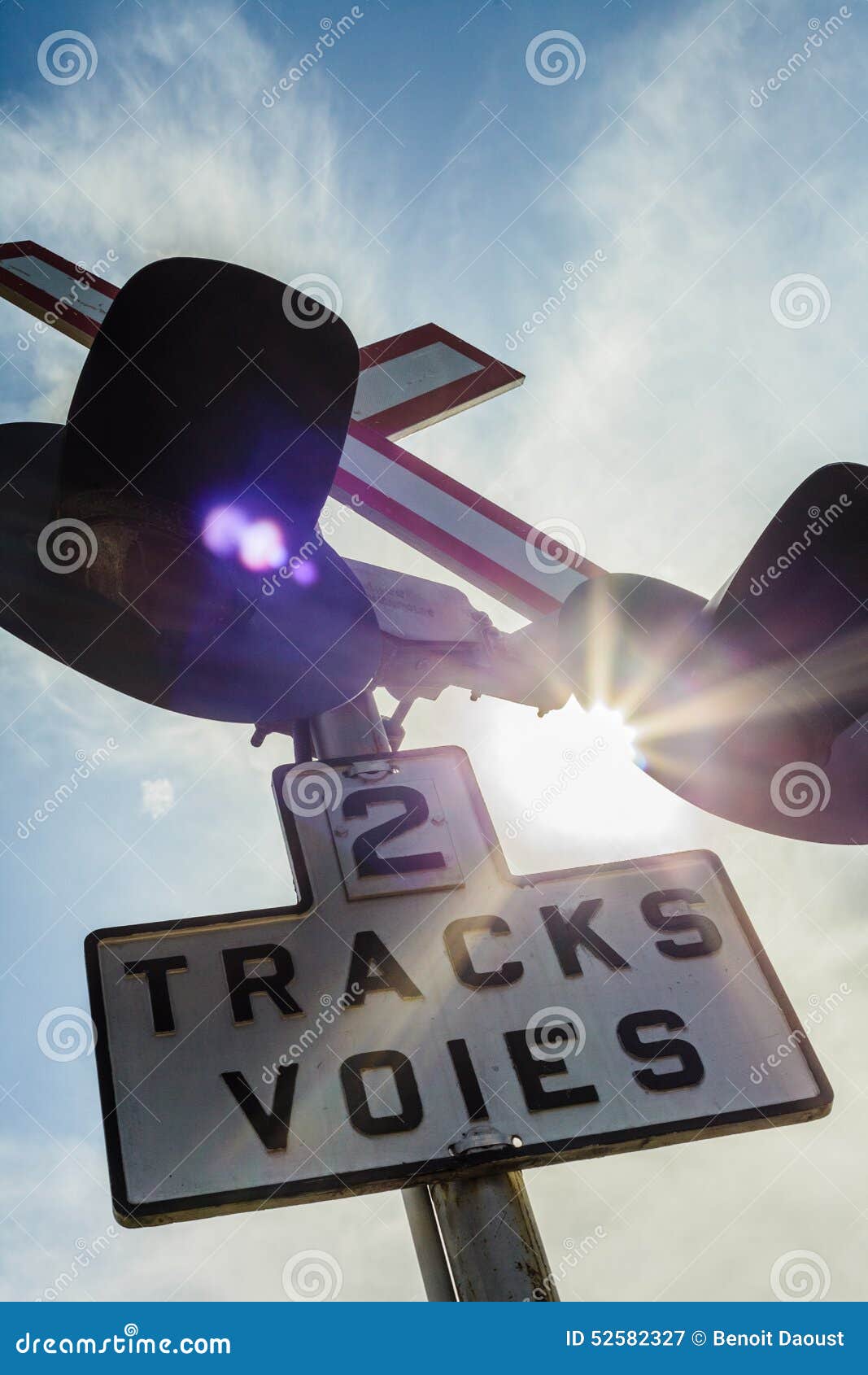 Two Train Track Sign and Light Stock Image - Image of route, sign: 52582327