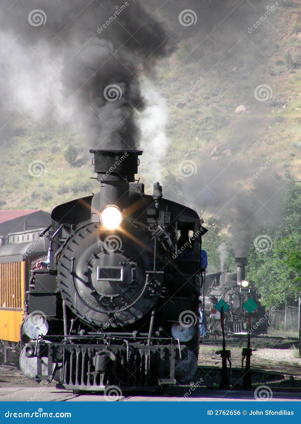 Two Trains stock photo. Image of narrow, smoke, engine - 2762656