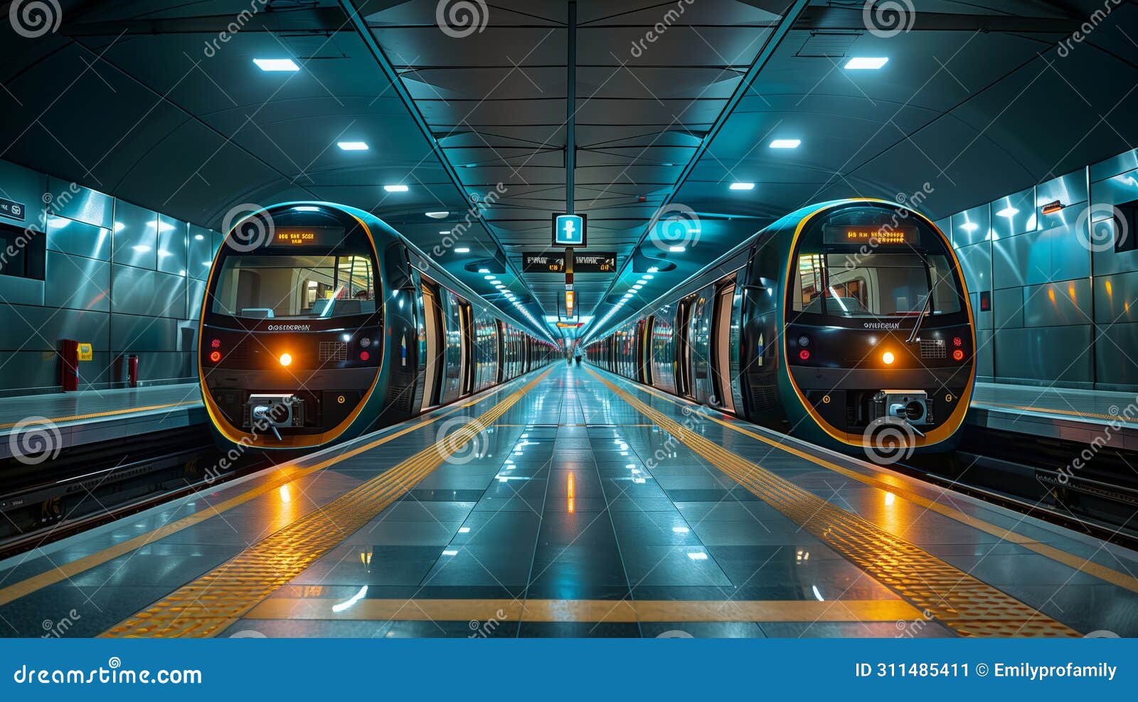 Two Trains Parked Side by Side Stock Image - Image of passengers ...