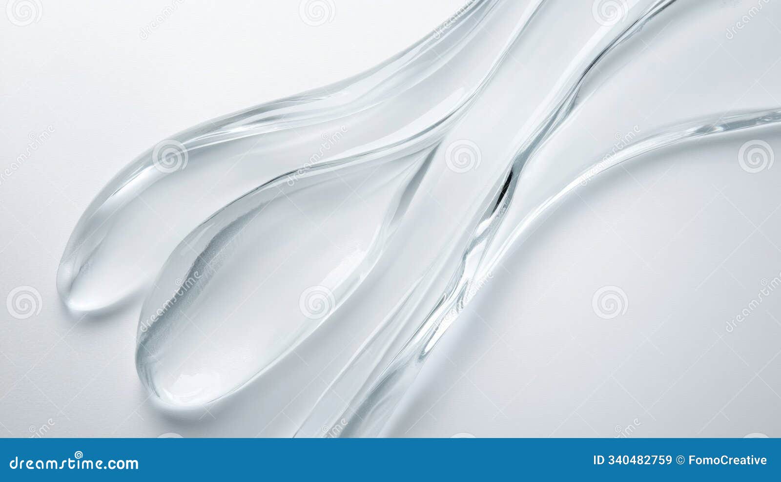 Two Transparent Curved Glass Objects on White Background Stock ...