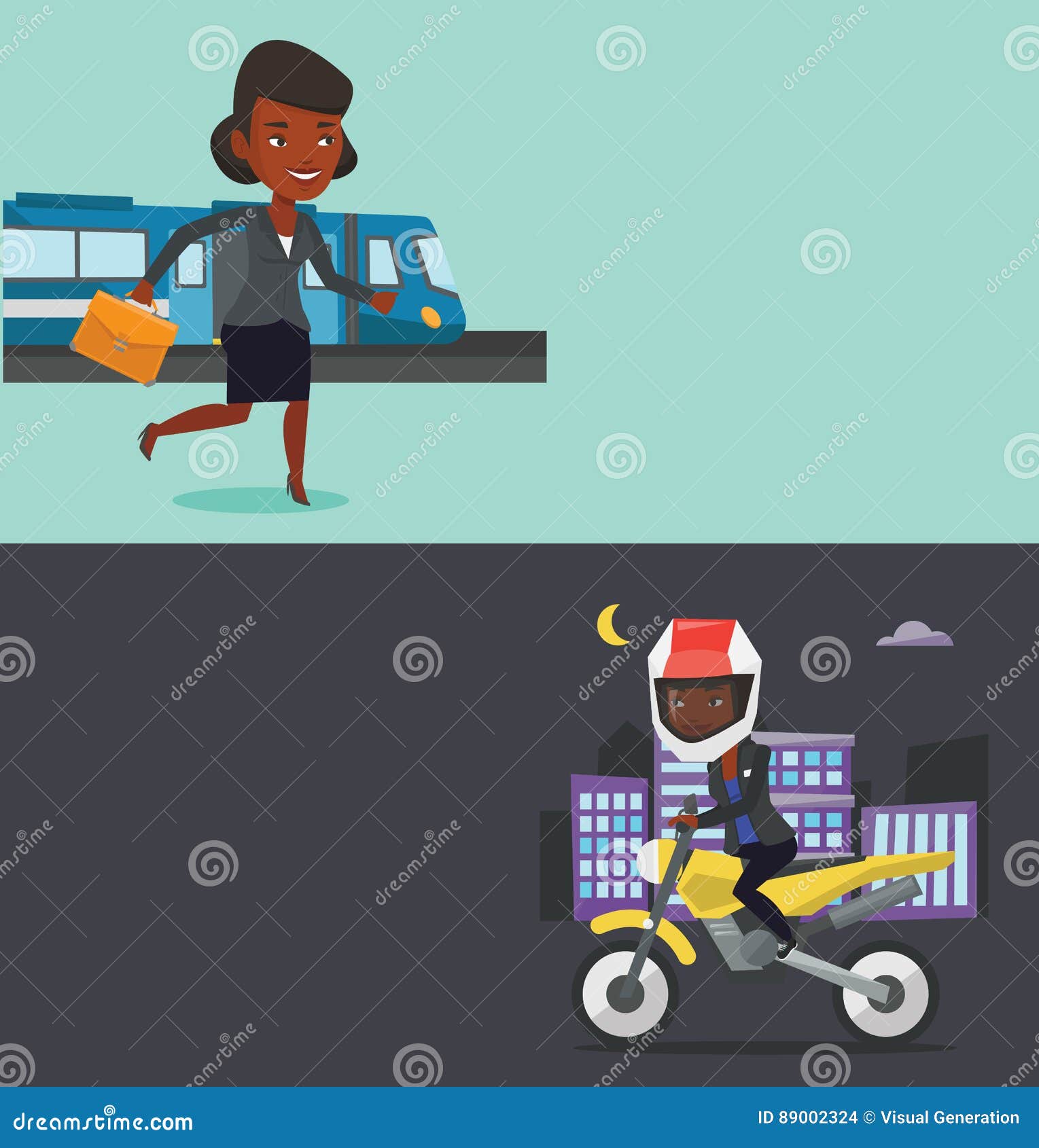 Two Transportation Banners with Space for Text. Stock Vector ...