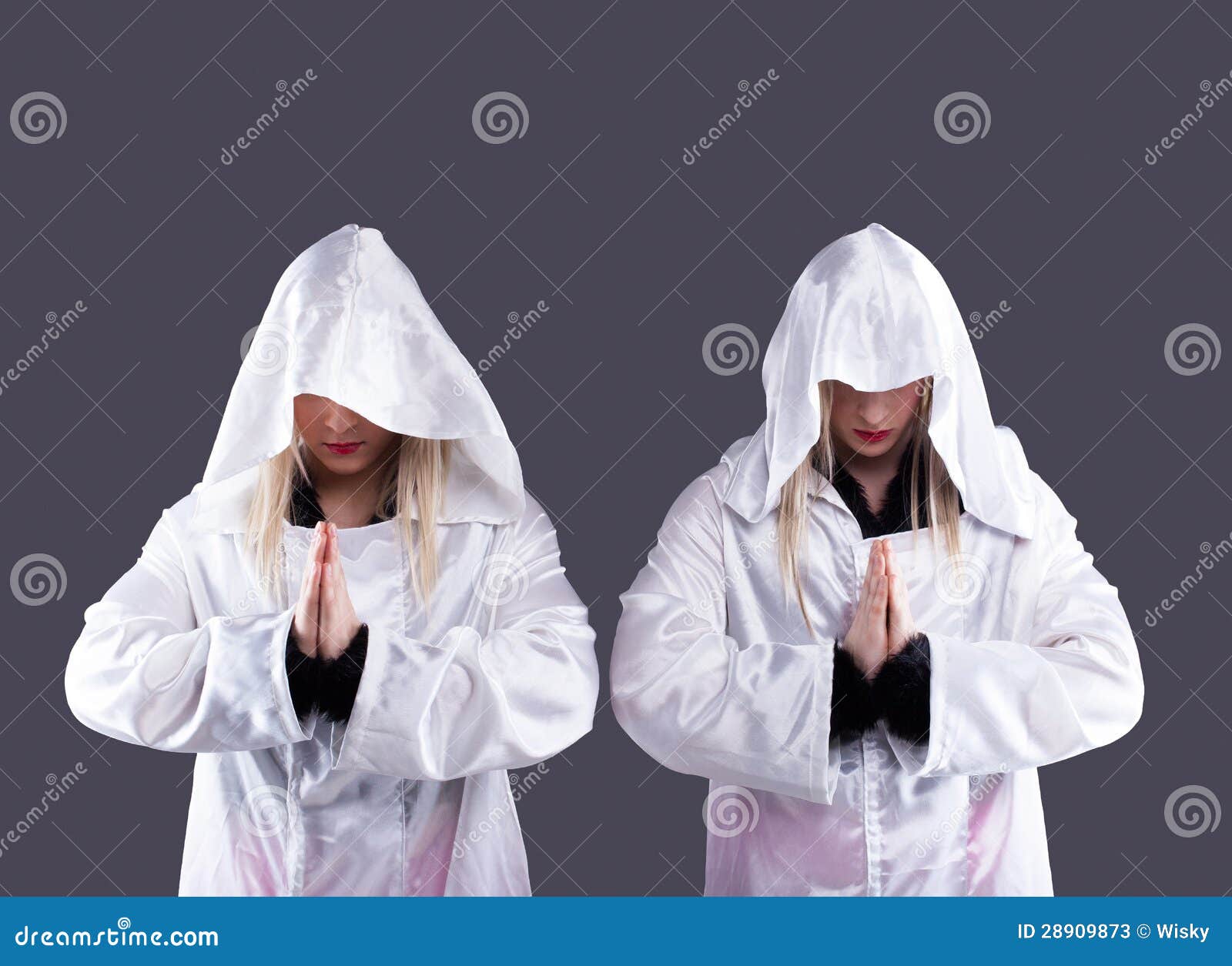 Two Transvestites in White Cloaks Stock Image - Image of young, bizarre ...
