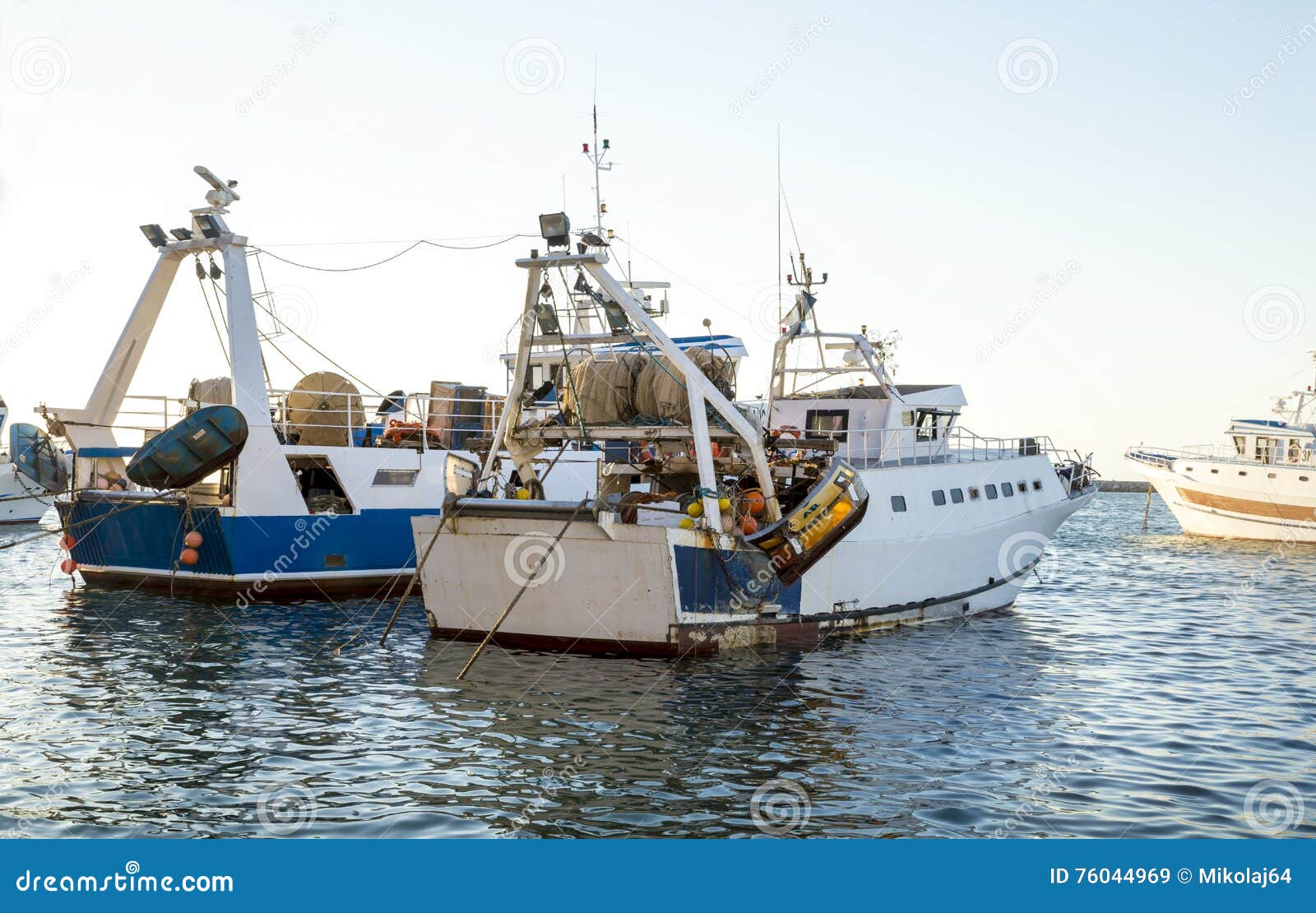 Two Trawlers Moored at the Port Stock Image - Image of italy, ship ...