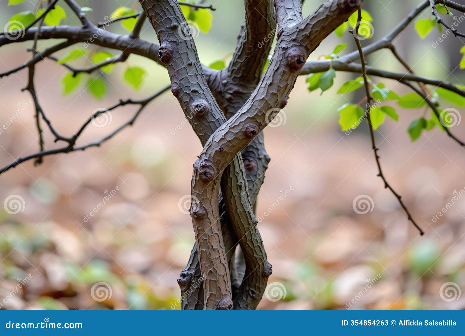 Two Tree Branches Once Intertwined, Now Growing Apart, Symbolizing the ...