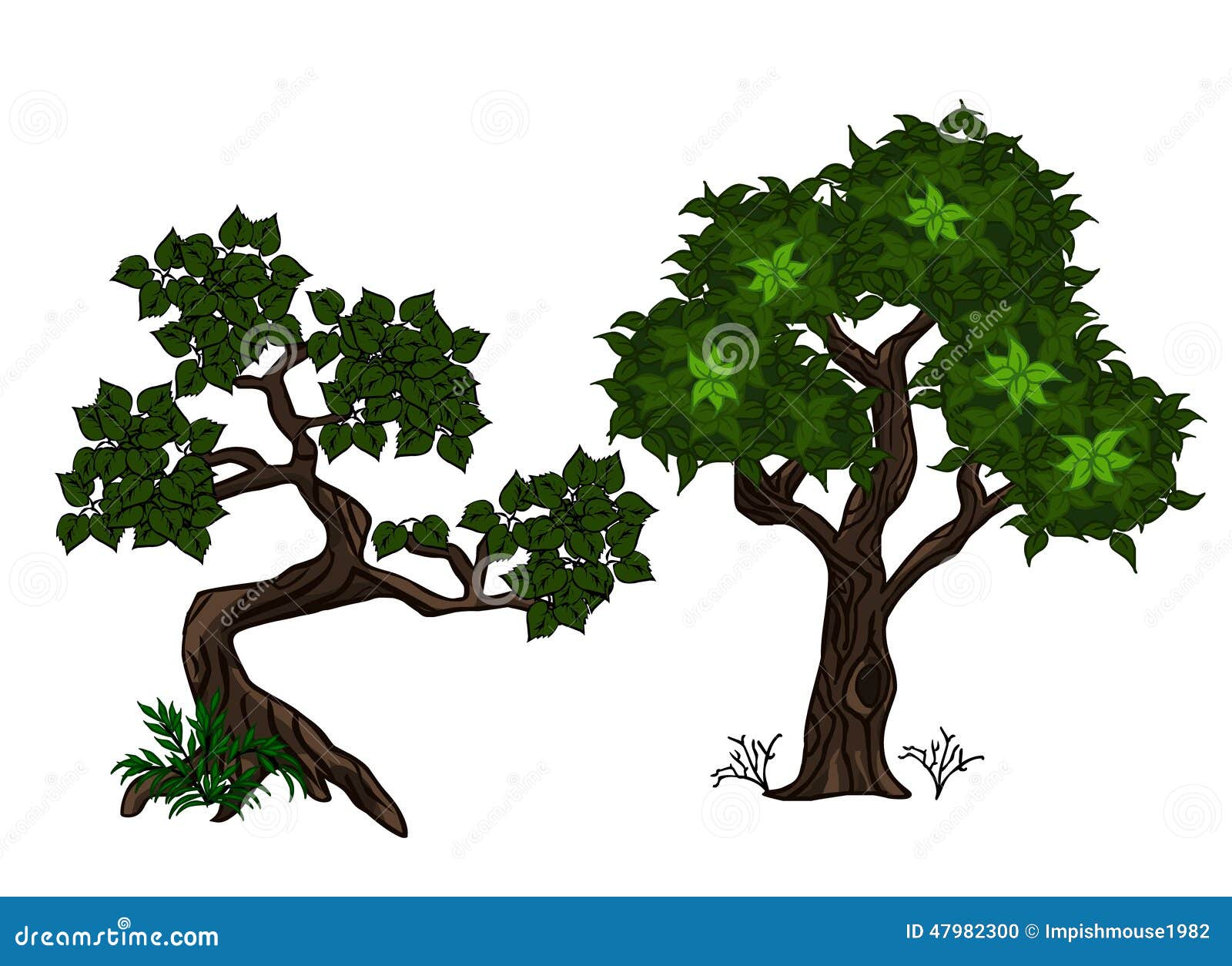 Two Tree stock vector. Illustration of park, design, flora - 47982300