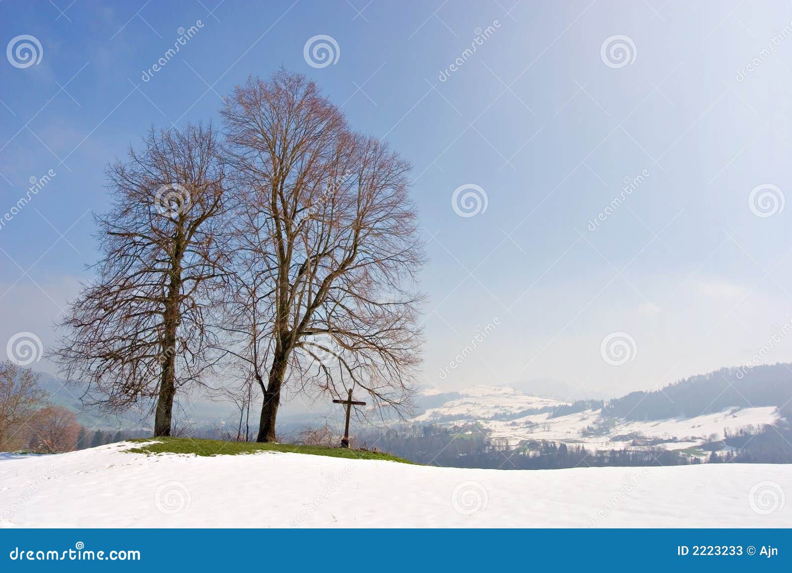 Two Trees And A Cross Royalty-Free Stock Photography | CartoonDealer ...