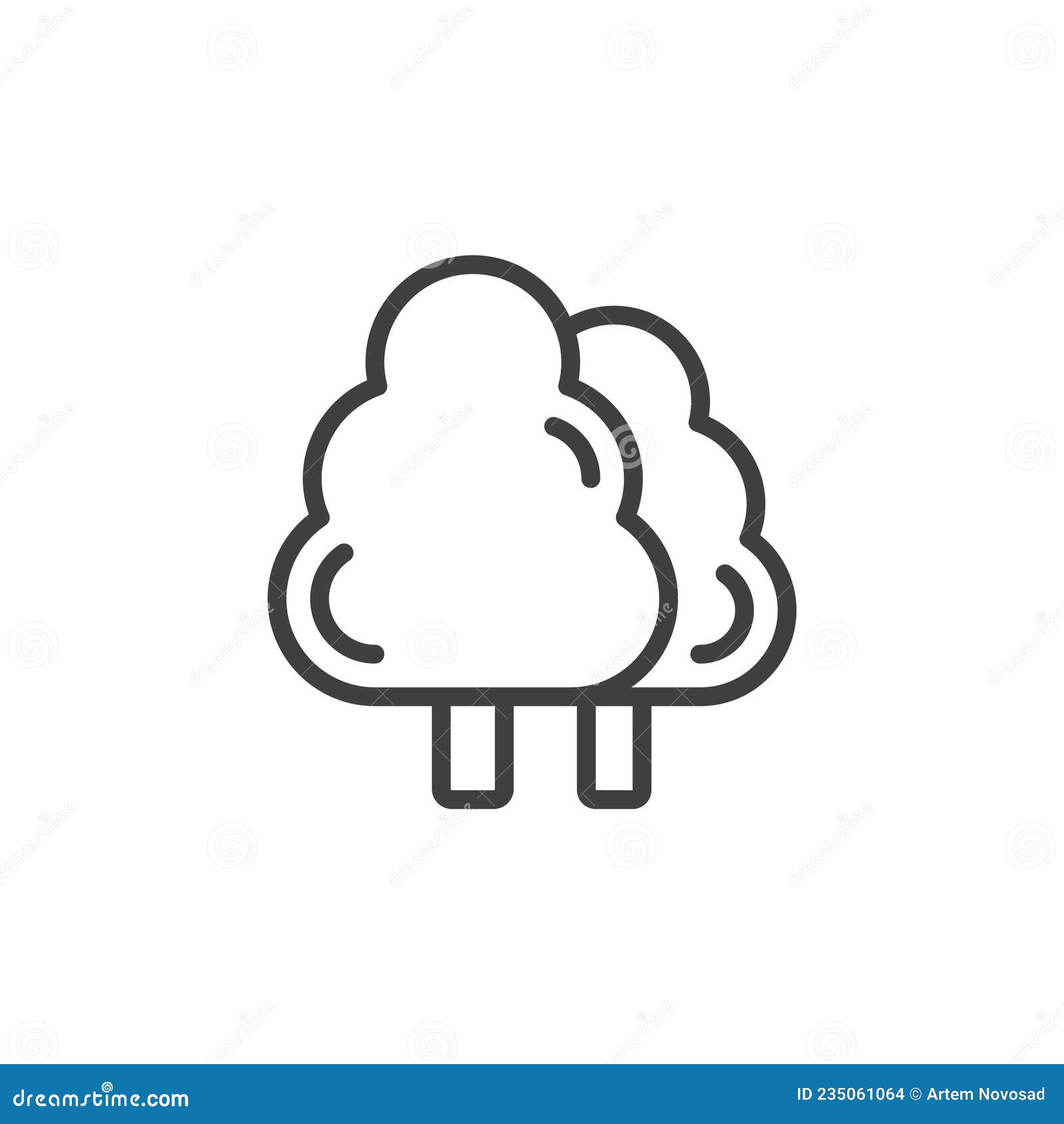 Two Trees Icon. a Simple Line Drawing of a Tree in Front of Another ...